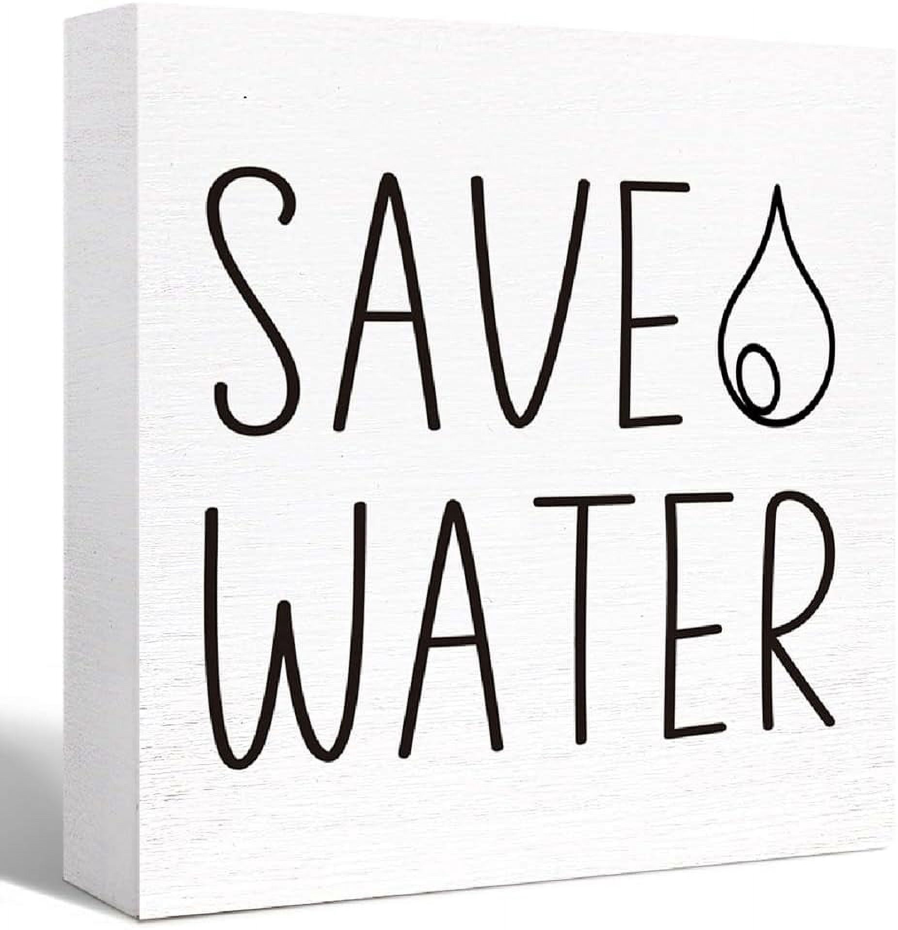 Funny Bathroom Wood Sign Save Water Sign Wood Block Sign for Bathroom ...