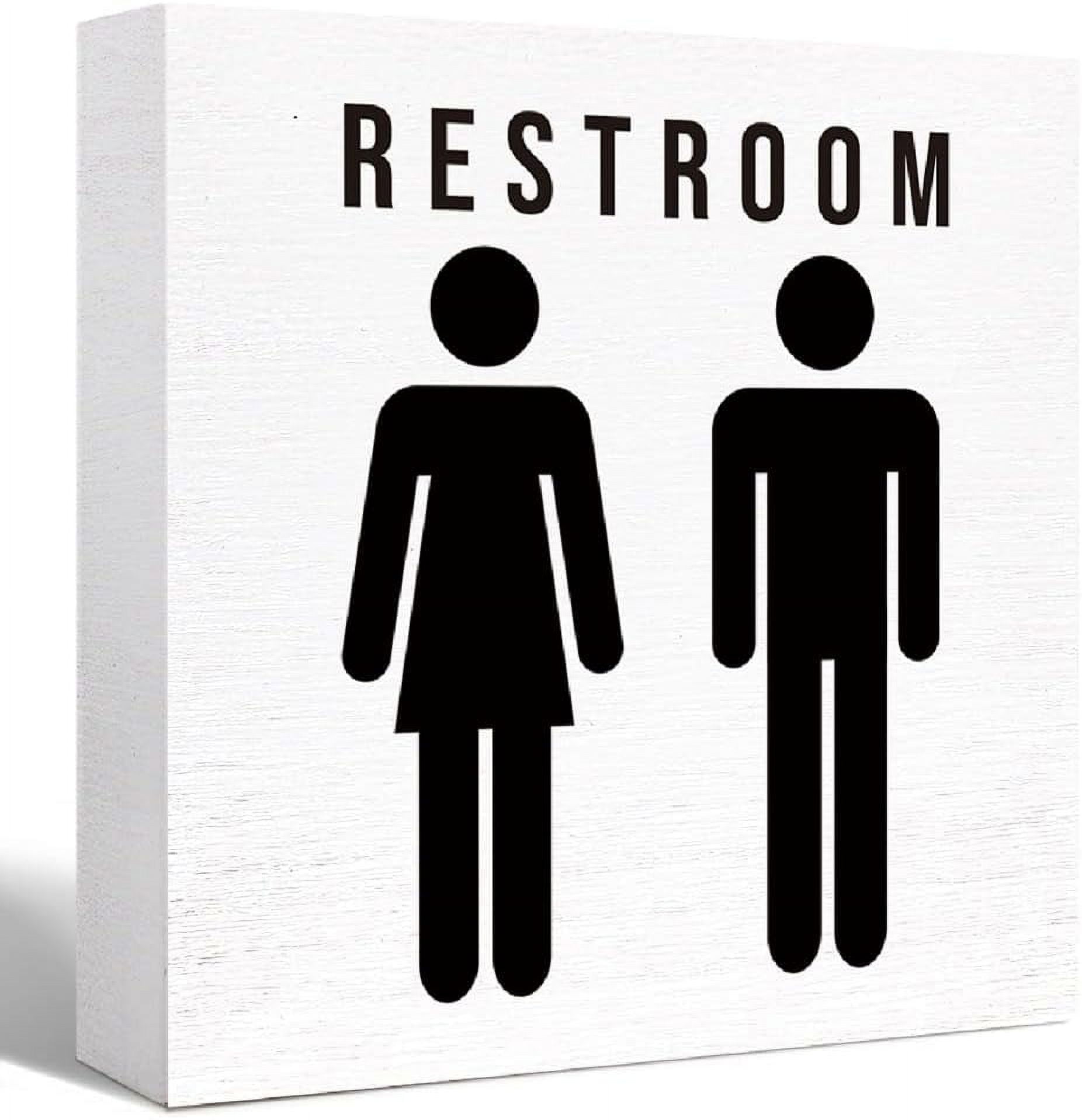 Funny Bathroom Wood Sign Simplicity Restroom Sign Wood Block Sign for ...
