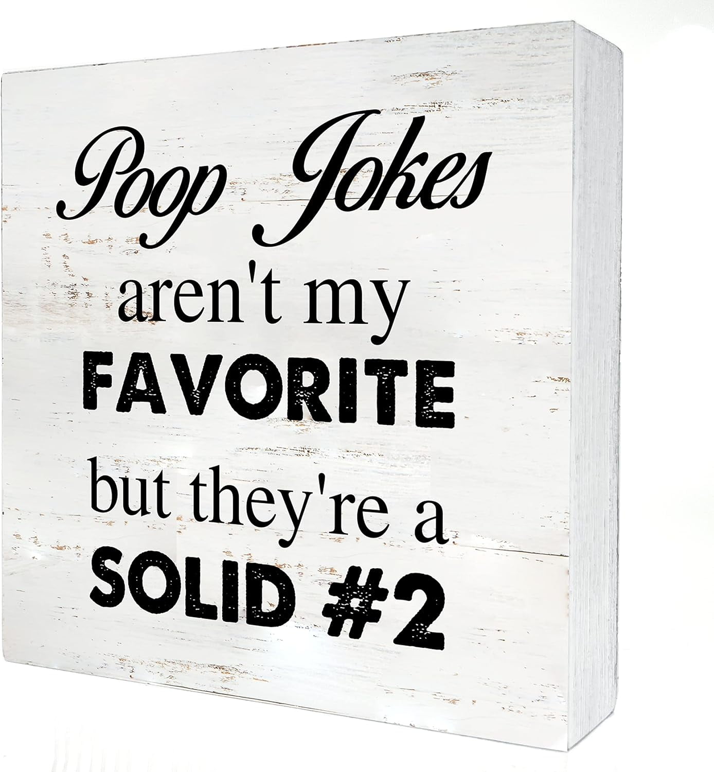 Funny Bathroom Wooden Box Sign Desk Decor Poop Jokes aren't My Favorite ...