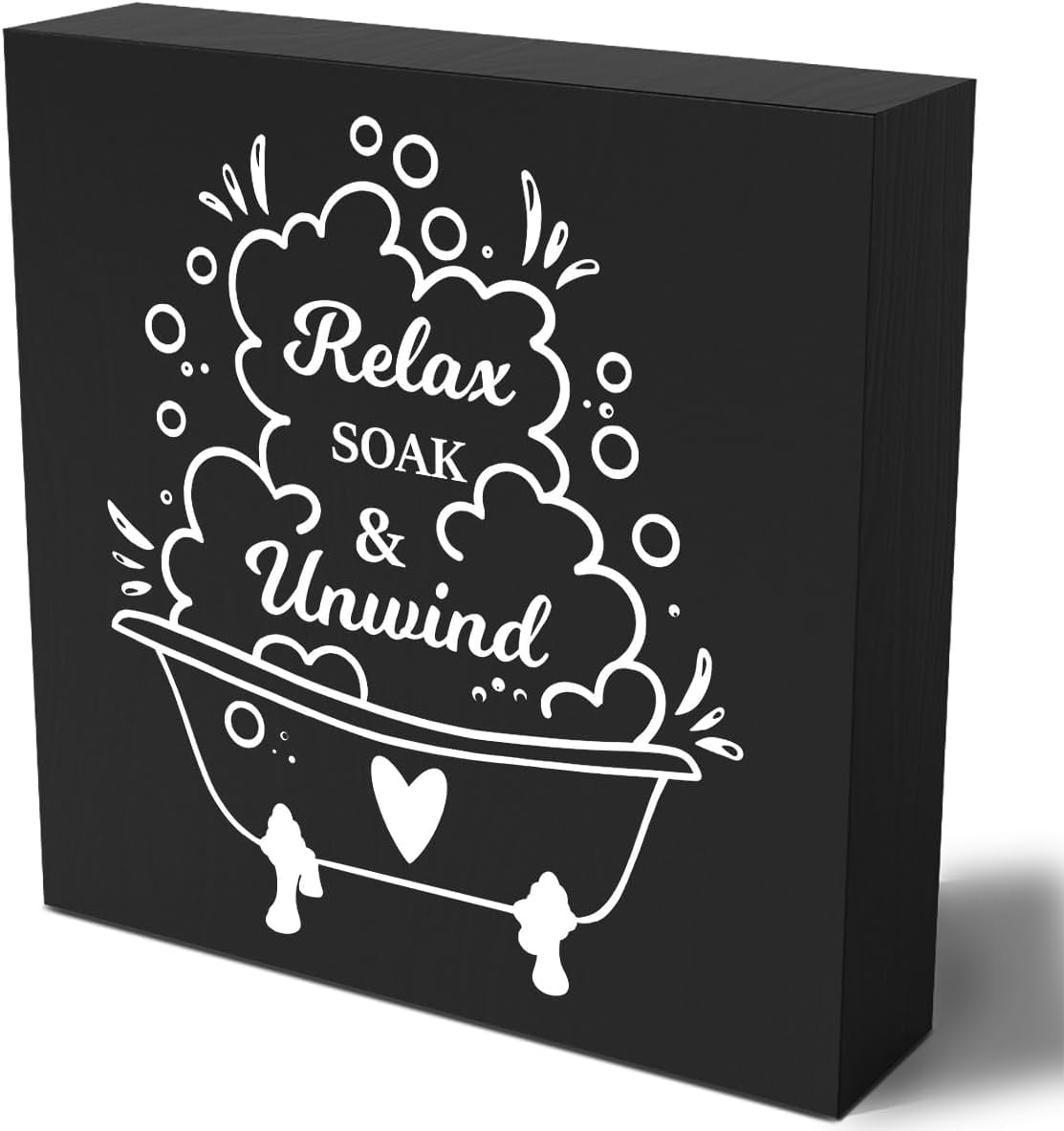 Funny Bathroom Wooden Box Sign Plaque Relax Soak And Unwind Wood Box ...