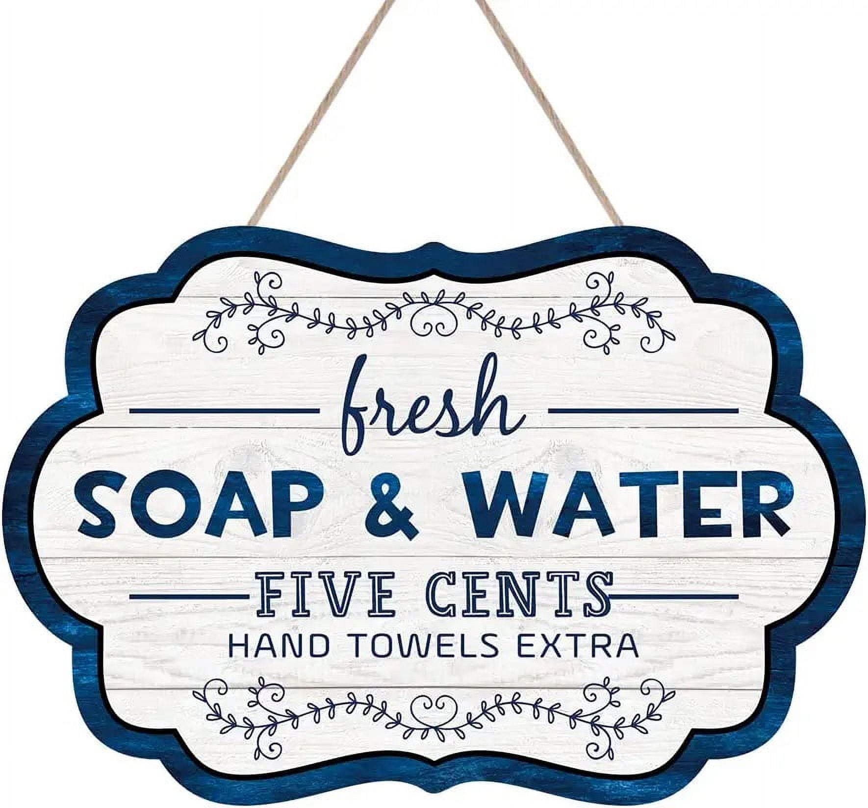 Funny Bathroom Wooden Sign,Farmhouse Fresh Soap Water Wood Sign Plaque ...