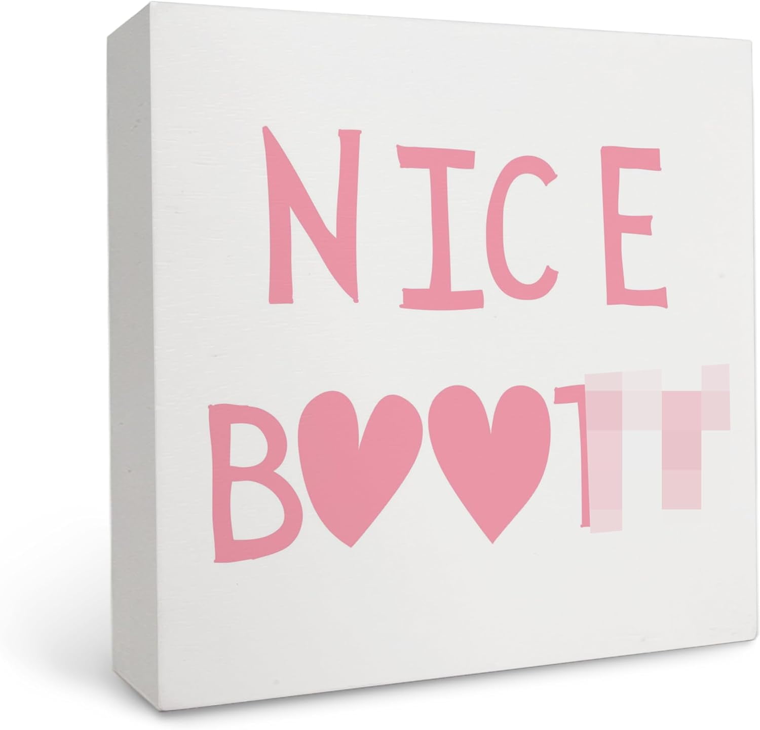 Funny Bathroom Wooden Sign - Pink Nice B Funny Bathroom Signs, Pink ...
