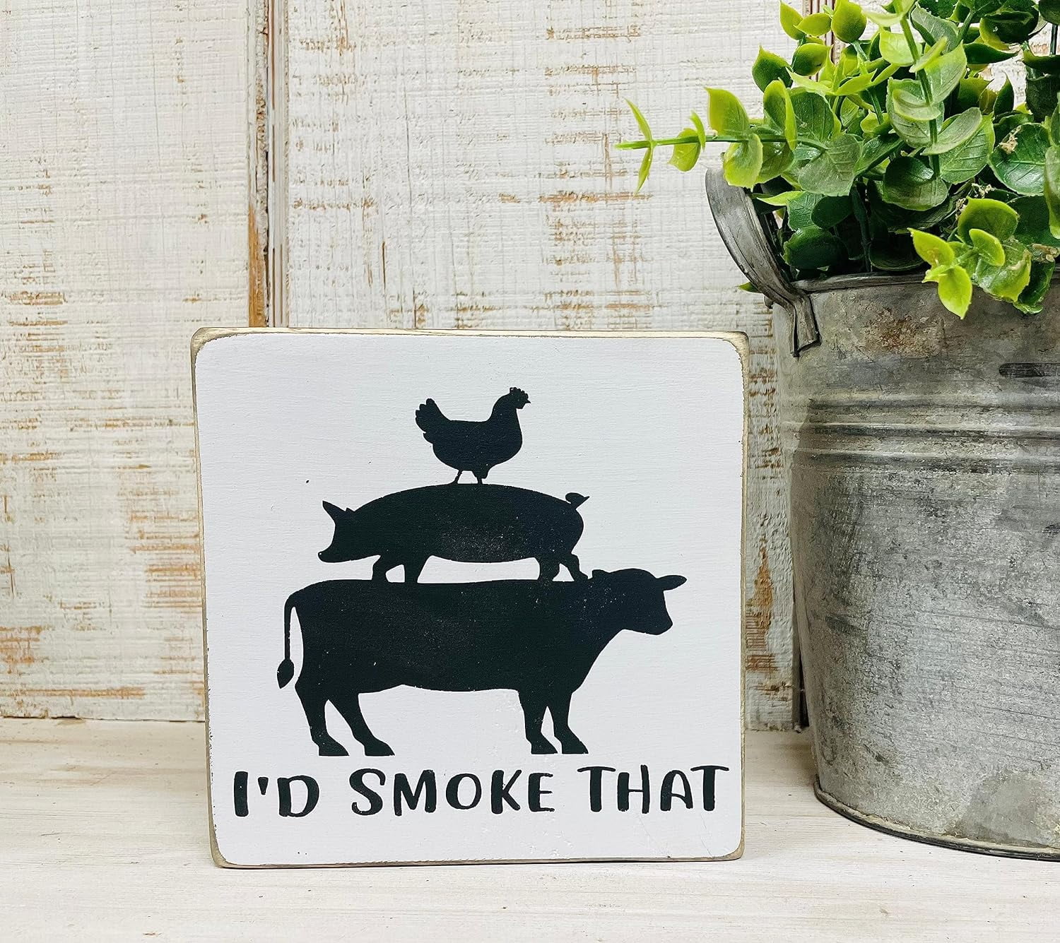 Funny Bbq Smoked Wood Signs, Grill Master, Farmhouse Style Kitchen ...