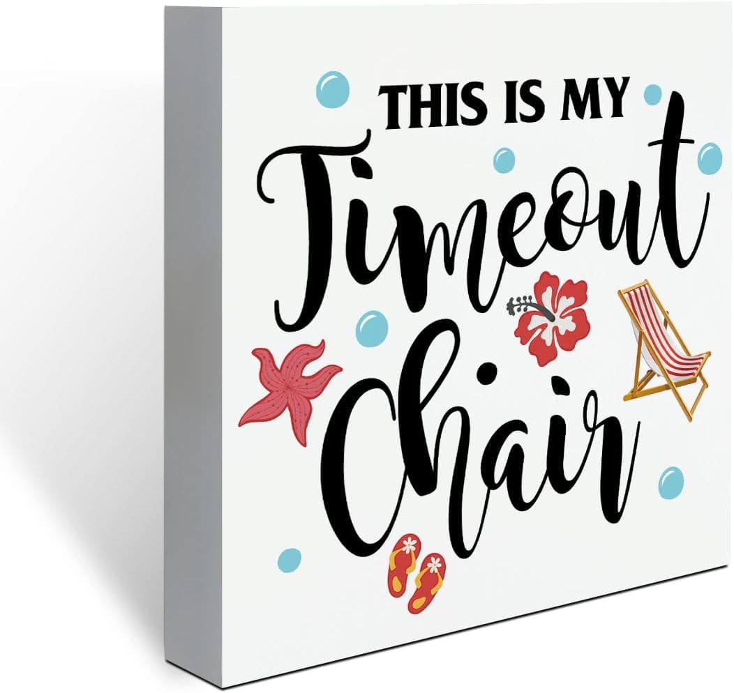 Funny Beach Sign Summer Vacation Decor Rustic Wooden Box Sign White ...