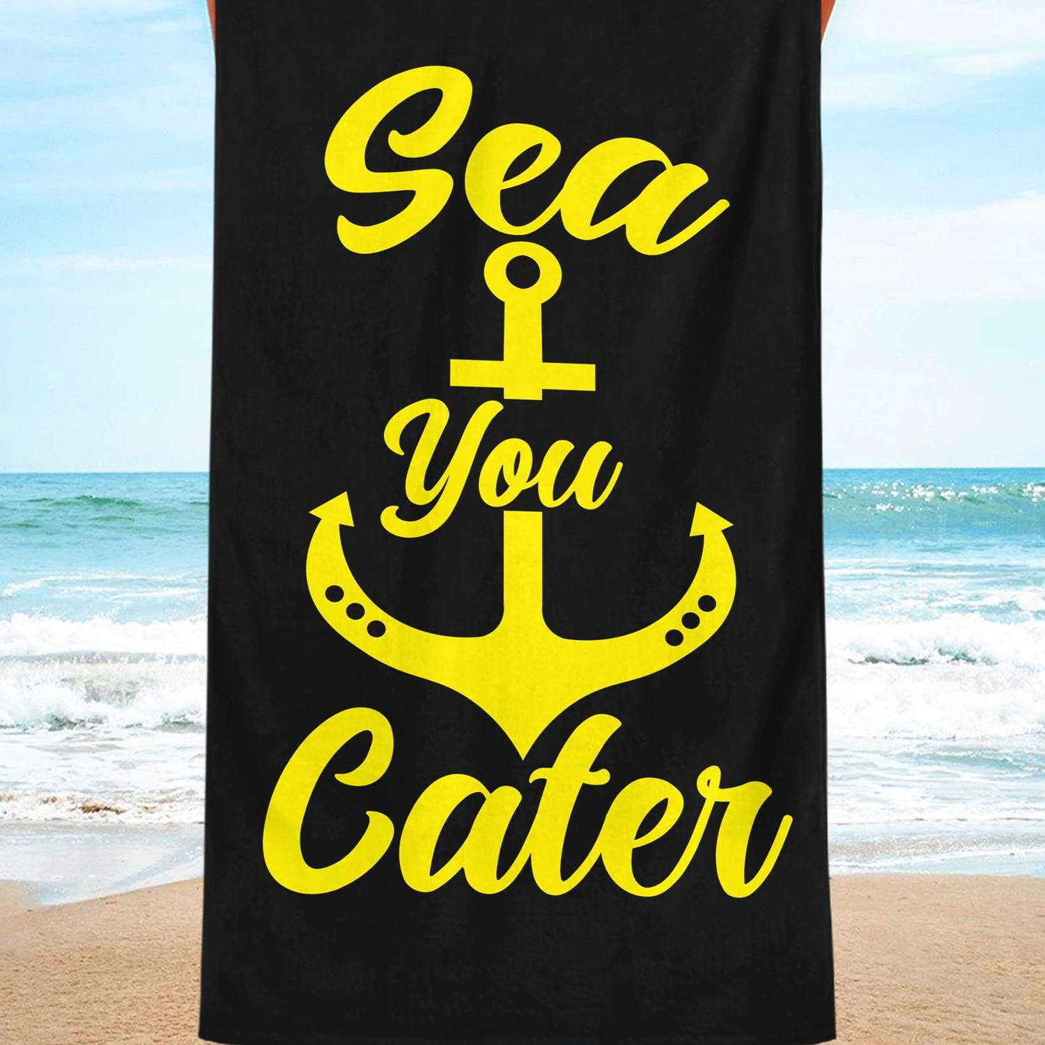 Funny Beach TowelSea You Later Anchor Design - Walmart.com