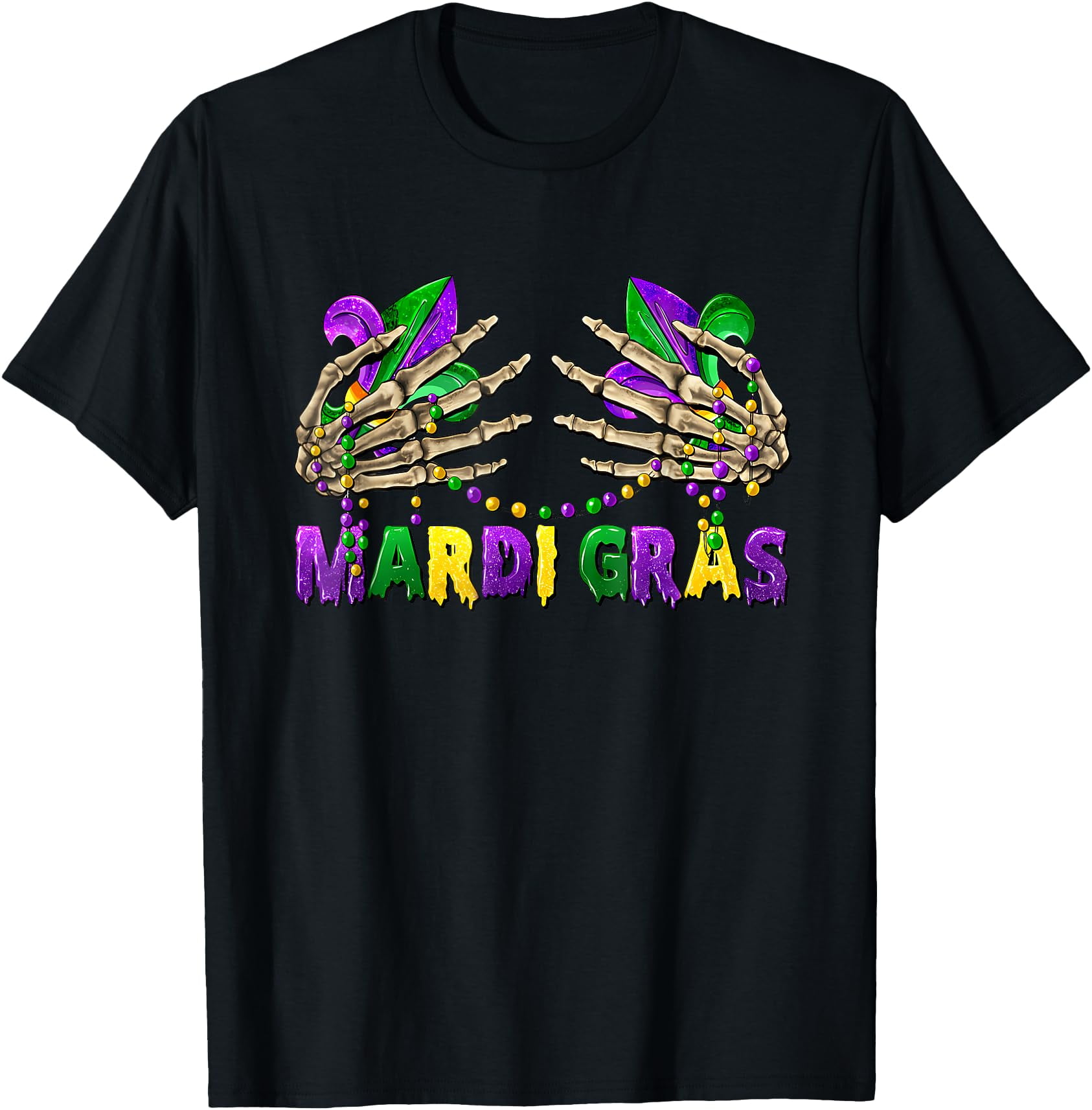 Funny Beads 2025 Party Outline Graphic Tee Retro Mardi Gras, Mardi Gras ...