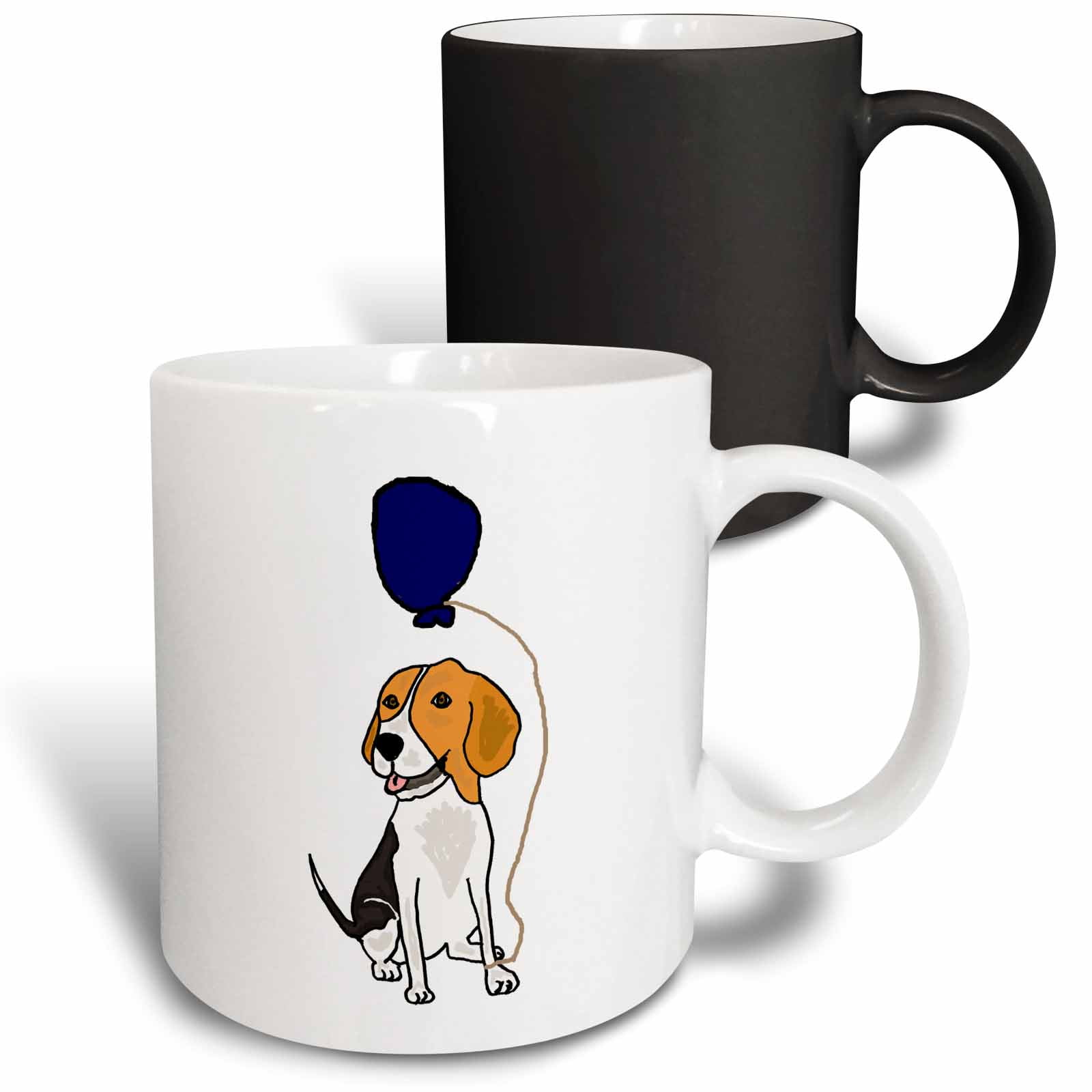 3drose, Funny Beagle Dog Holding Blue Balloon Birthday Design, 11oz ...