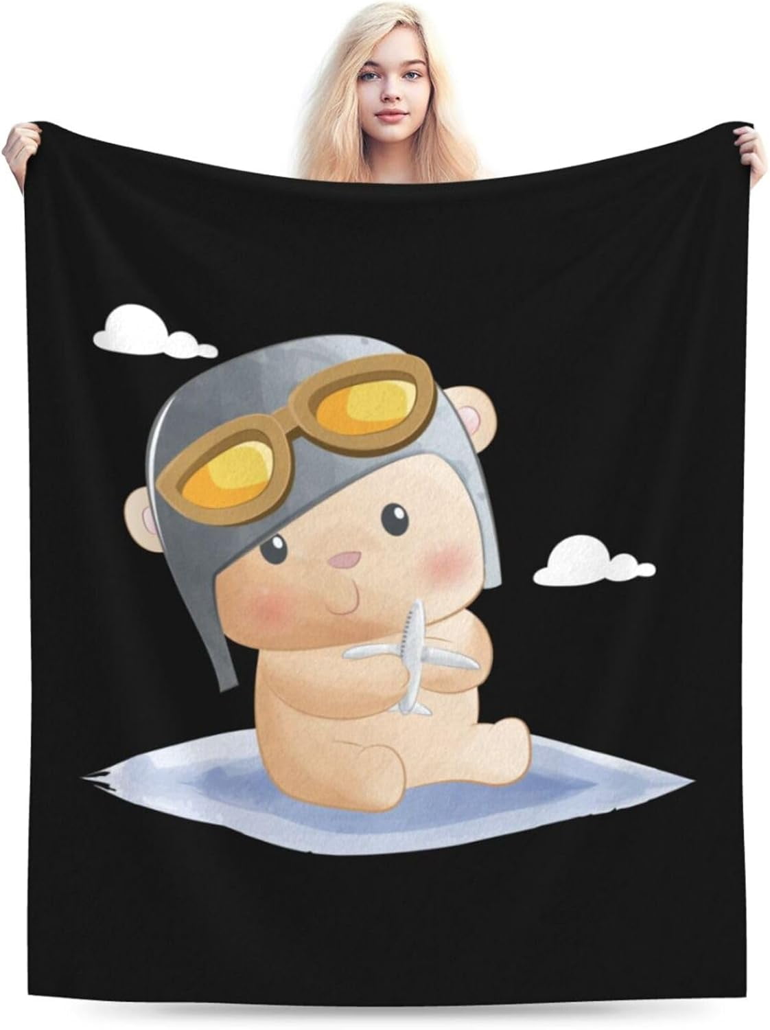Funny Bear Throw Blanket for Couch 40"x30" Cozy Soft Sofa Chair Bed ...