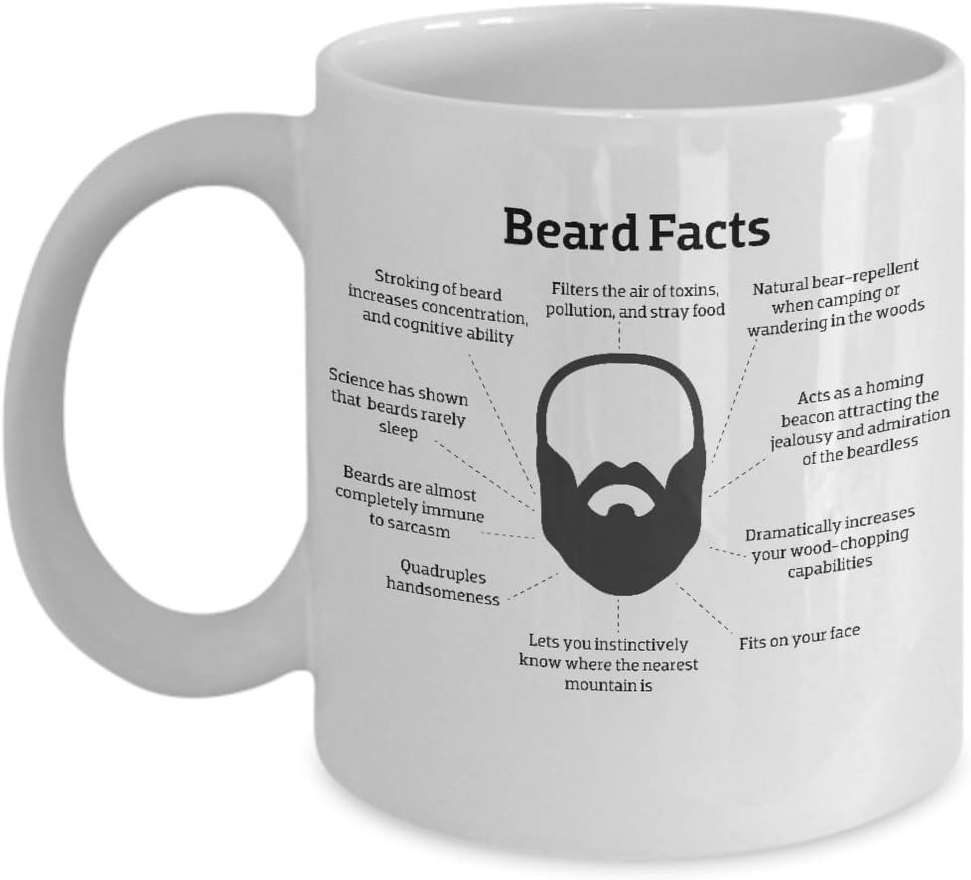 Funny Beard Facts Coffee Mug – Best Beard Lover – Cool Unique Awesome ...