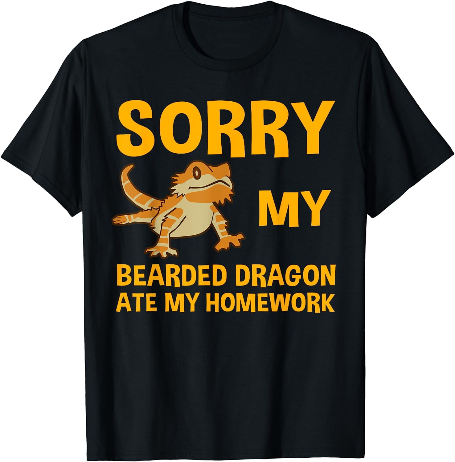 Funny Bearded Dragon Gift Men Women Kid Cool Homework Gag T-Shirt ...