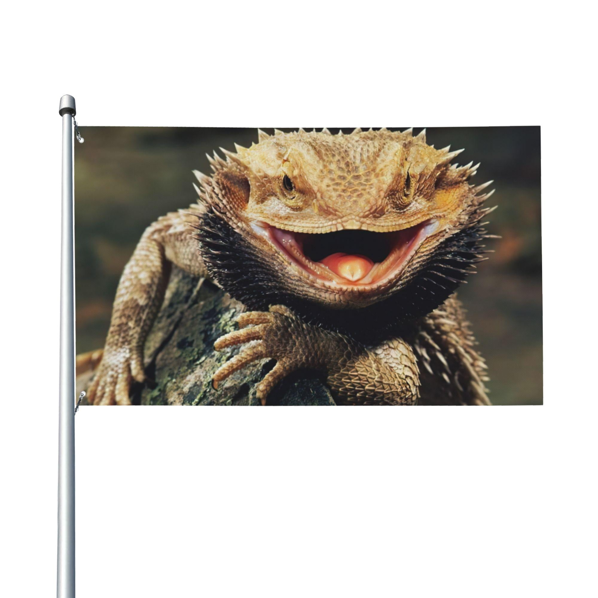 Funny Bearded Dragon Lizard Flag For Indoor Home House Decor Durable ...