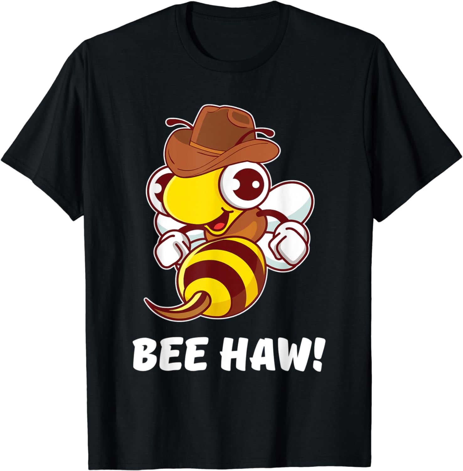 Funny Bee Haw Graphic Bumblebee Cowboy Hat Honeybee Kids T-Shirt ...