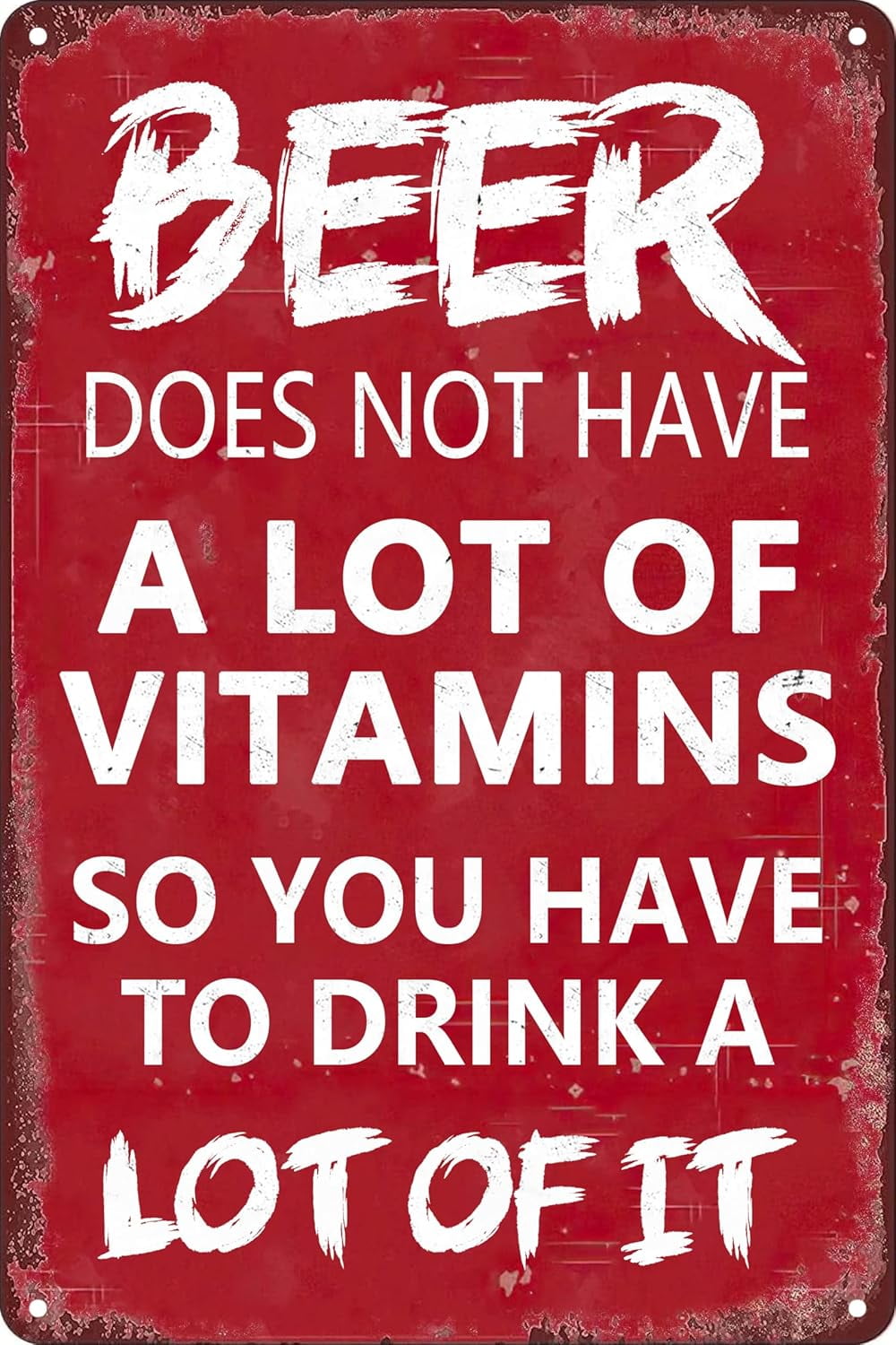 Funny Beer Alcohol Sign Metal Tin Sign Home Bar Kitchen Beer (Beer Does ...