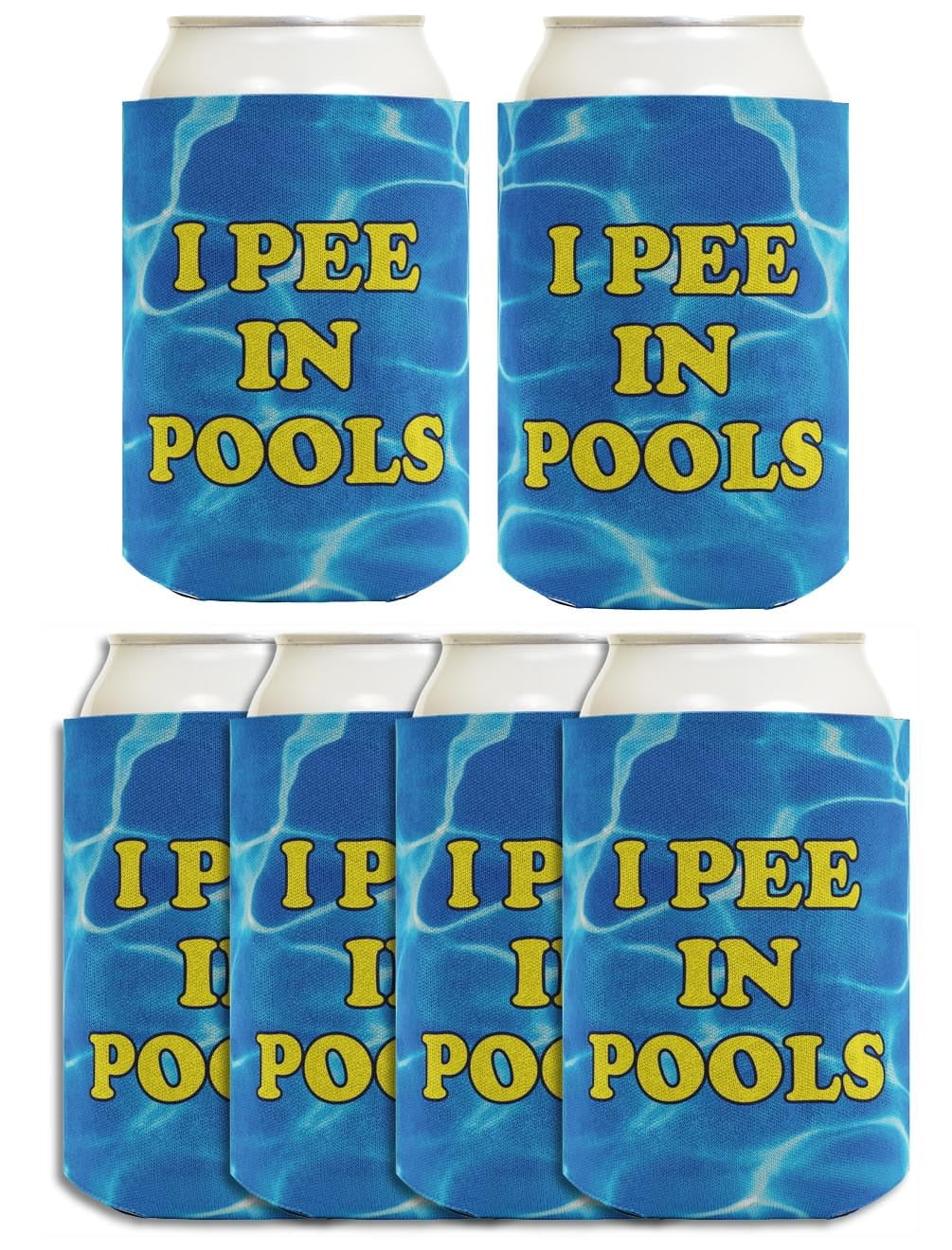 Funny Beer Coolie I Pee In Pools Gag Gift BBQ Swim New Pool 6 Pack Can ...