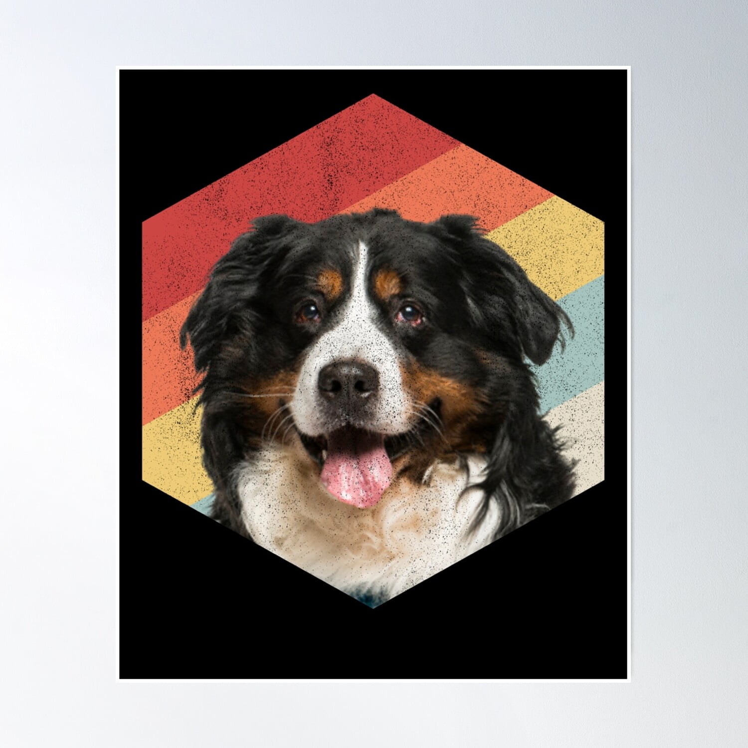 Funny Bernese Mountain Dog Art Retro Vintage Gifts Poster Wall Art, Modern Wall Decor, 24x36 ...