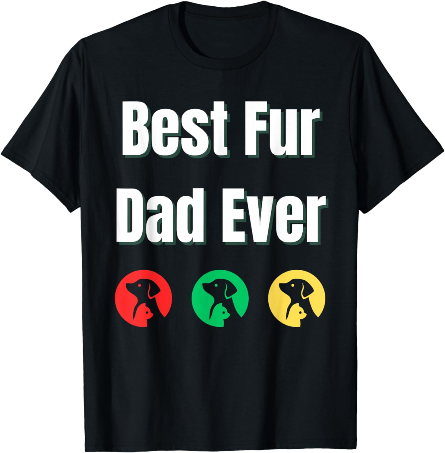 Funny Best Fur Dad Ever Vintage Dog Cat Owner Fathers day T-Shirt ...