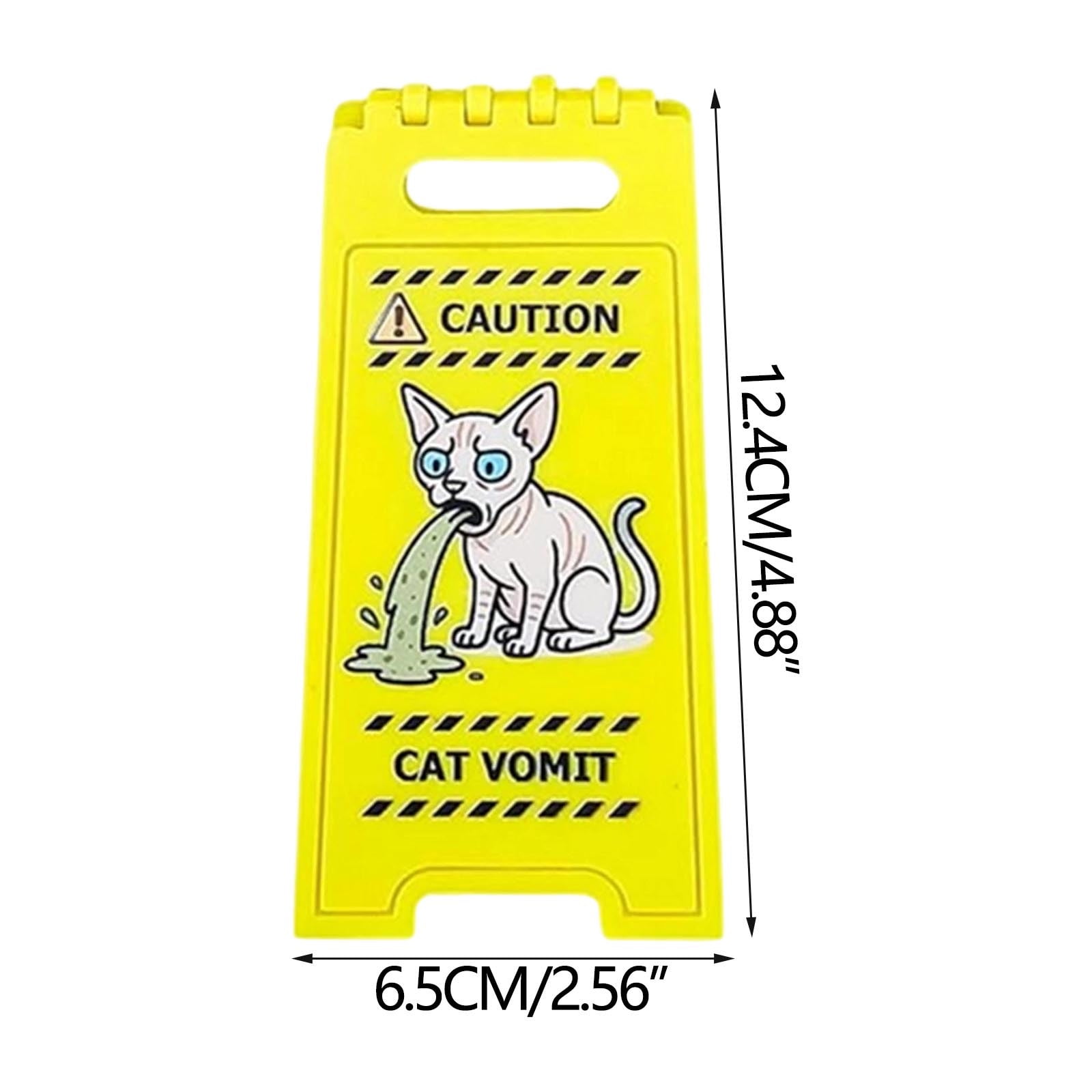 Funny Beware Of Cats Vomitus Mini Foldable Table Sign Double-Sided ...