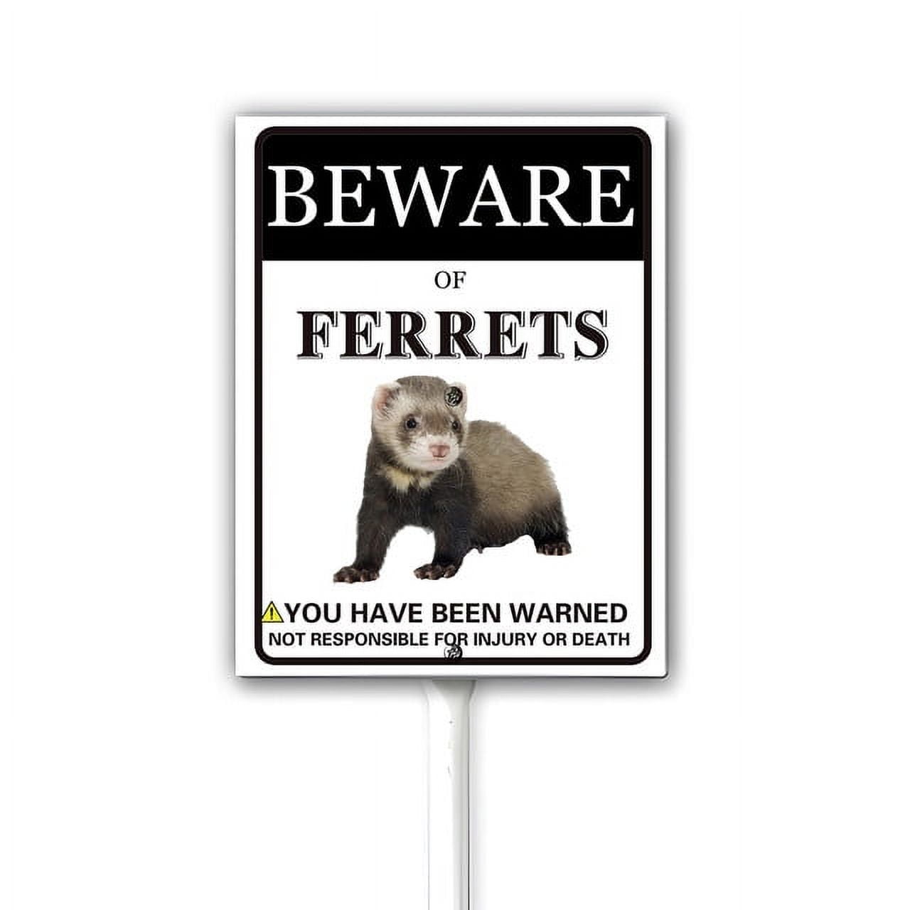 Funny Beware Of Ferrets Warning Sign Aluminum Yard Sign With Stake Lawn ...