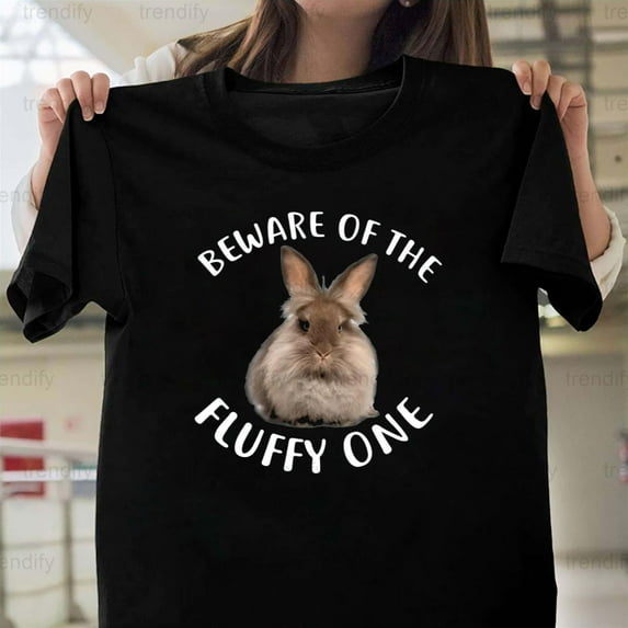 Funny Beware Of Fluffy Lionhead Bunny Rabbit Themed Graphic, H24557 ...