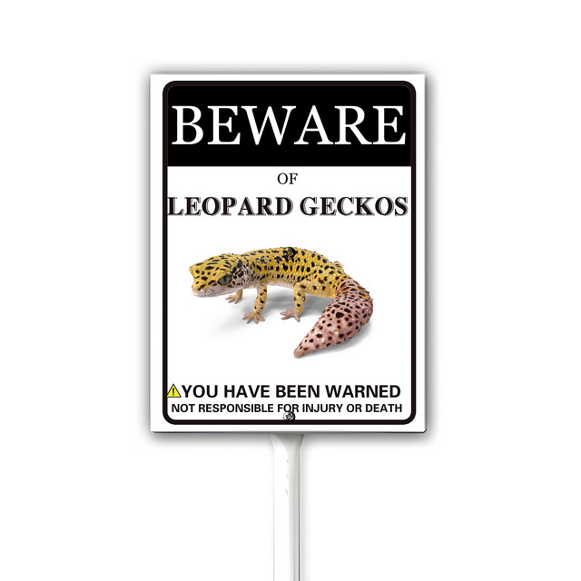 Funny Beware Of Leopard Geckos Warning Sign Aluminum Yard Sign With ...