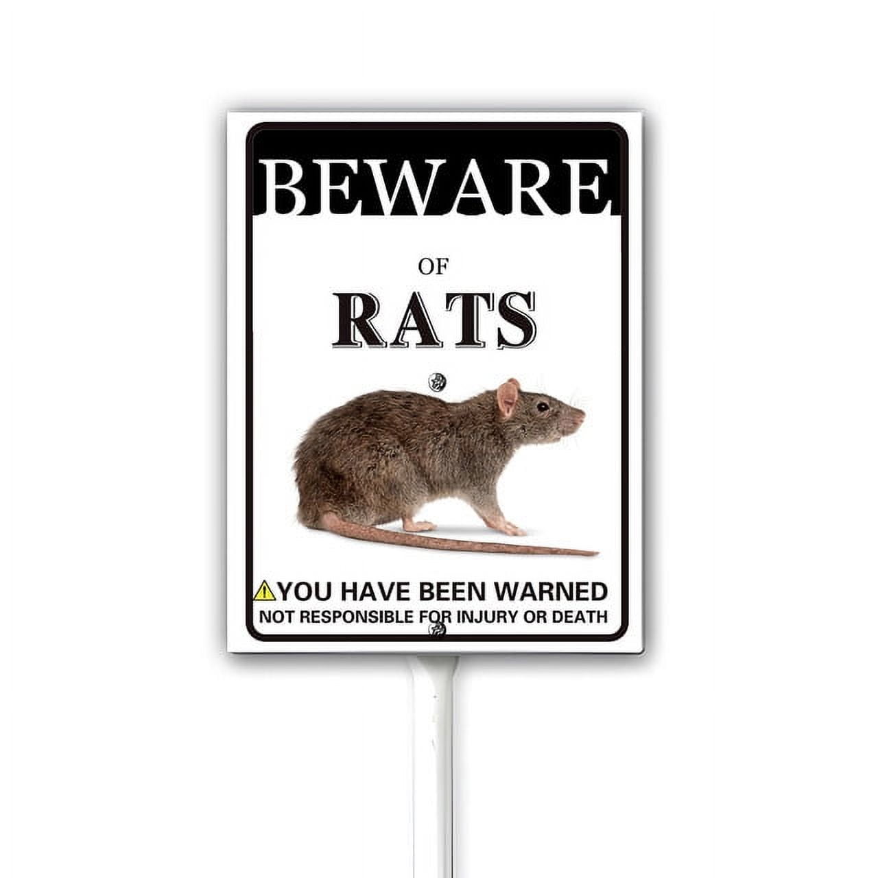 Funny Beware Of Rats Warning Sign Aluminum Yard Sign With Stake Lawn ...