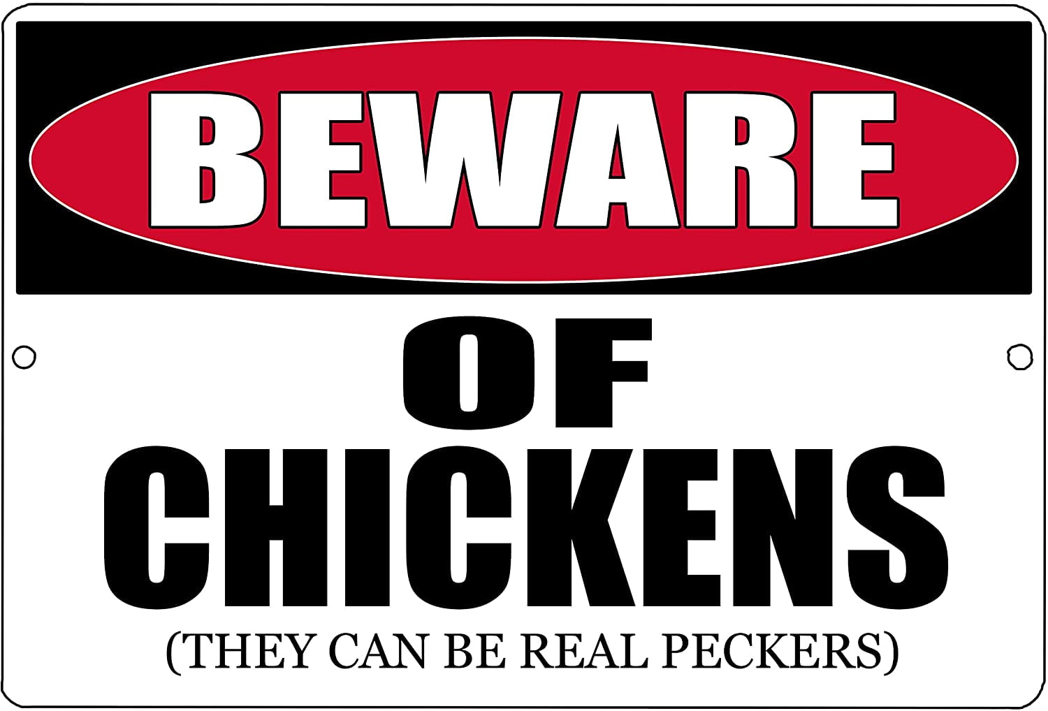 Funny Beware of Chickens Metal Tin Sign Farm Ranch Kitchen Wall Decor ...