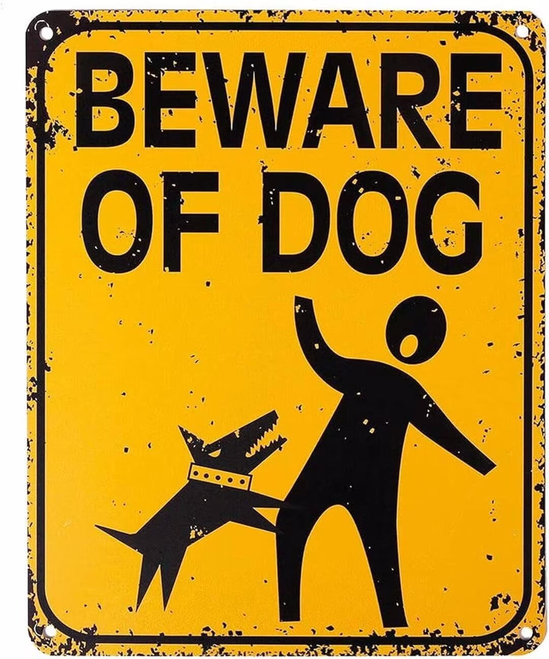Funny Beware of Dog Sign 8'' X 10'' Metal Beware of Dog Warning Signs ...