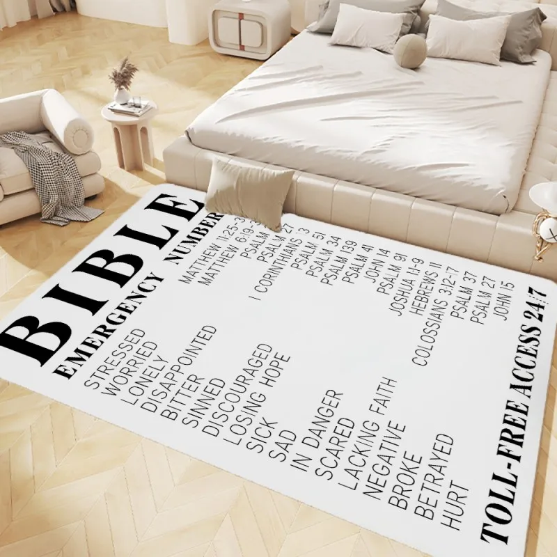 Funny Bible Verse Emergency Number Print Carpet Inspirational Religious ...