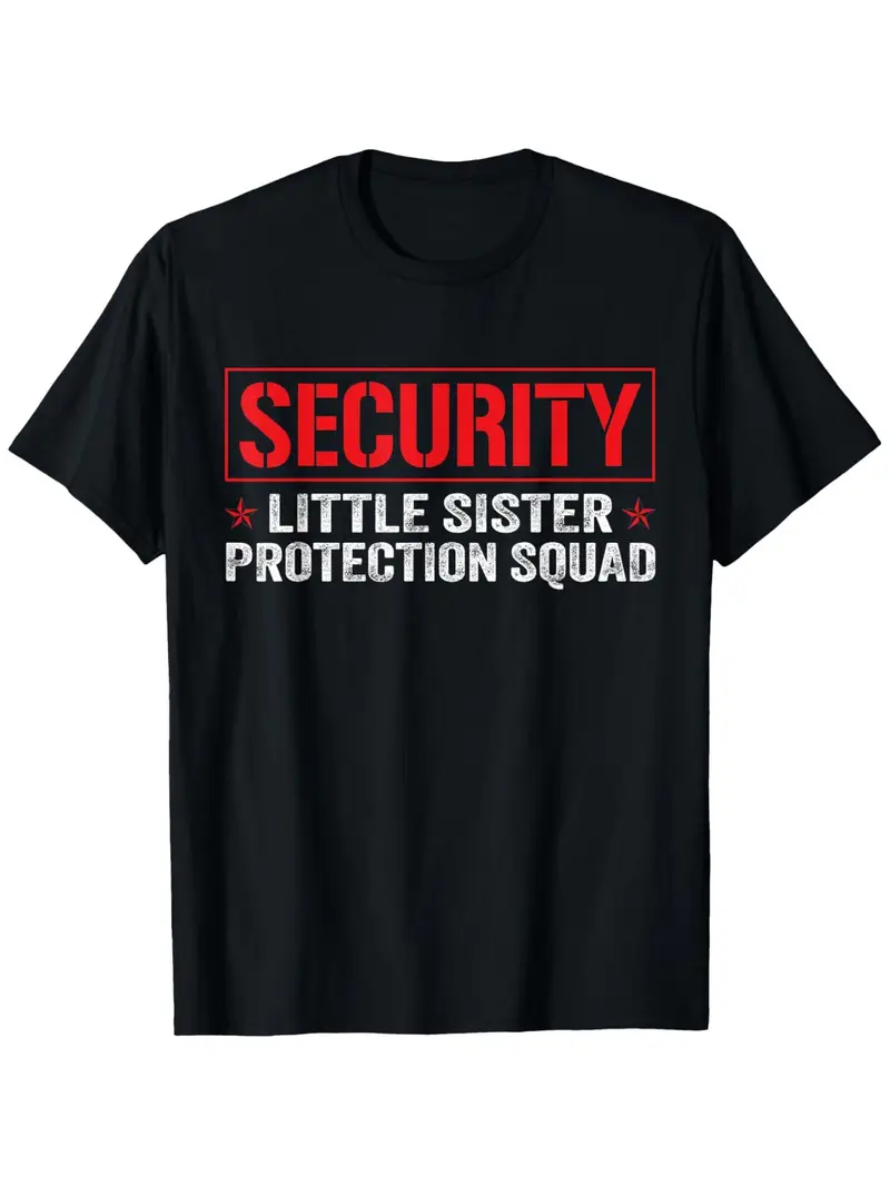 Funny Big Brother Security Little Sister Protection Squad Graphic T ...