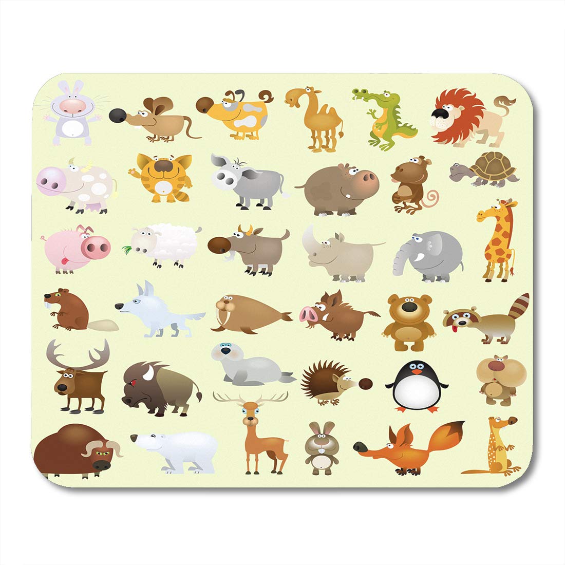 Funny Big Cartoon Character Zoo Moose Lion Cow Mousepad Mouse Pad Mouse ...