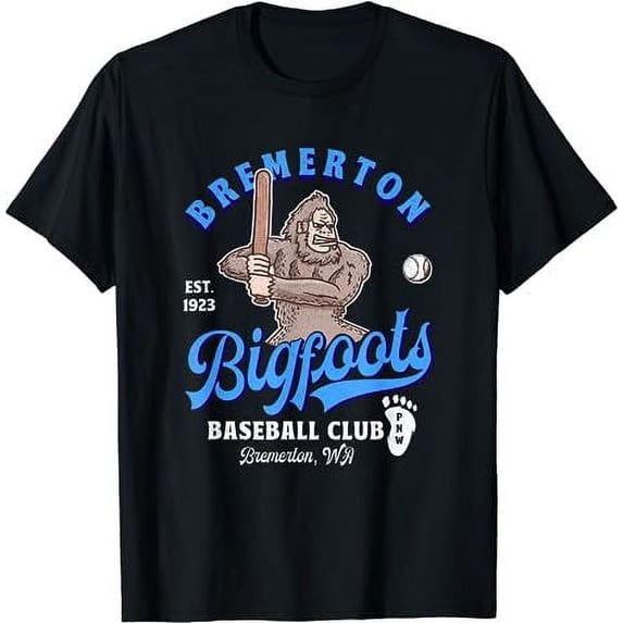 Funny Bigfoot Baseball Retro Minor League Baseball Team T-Shirt ...