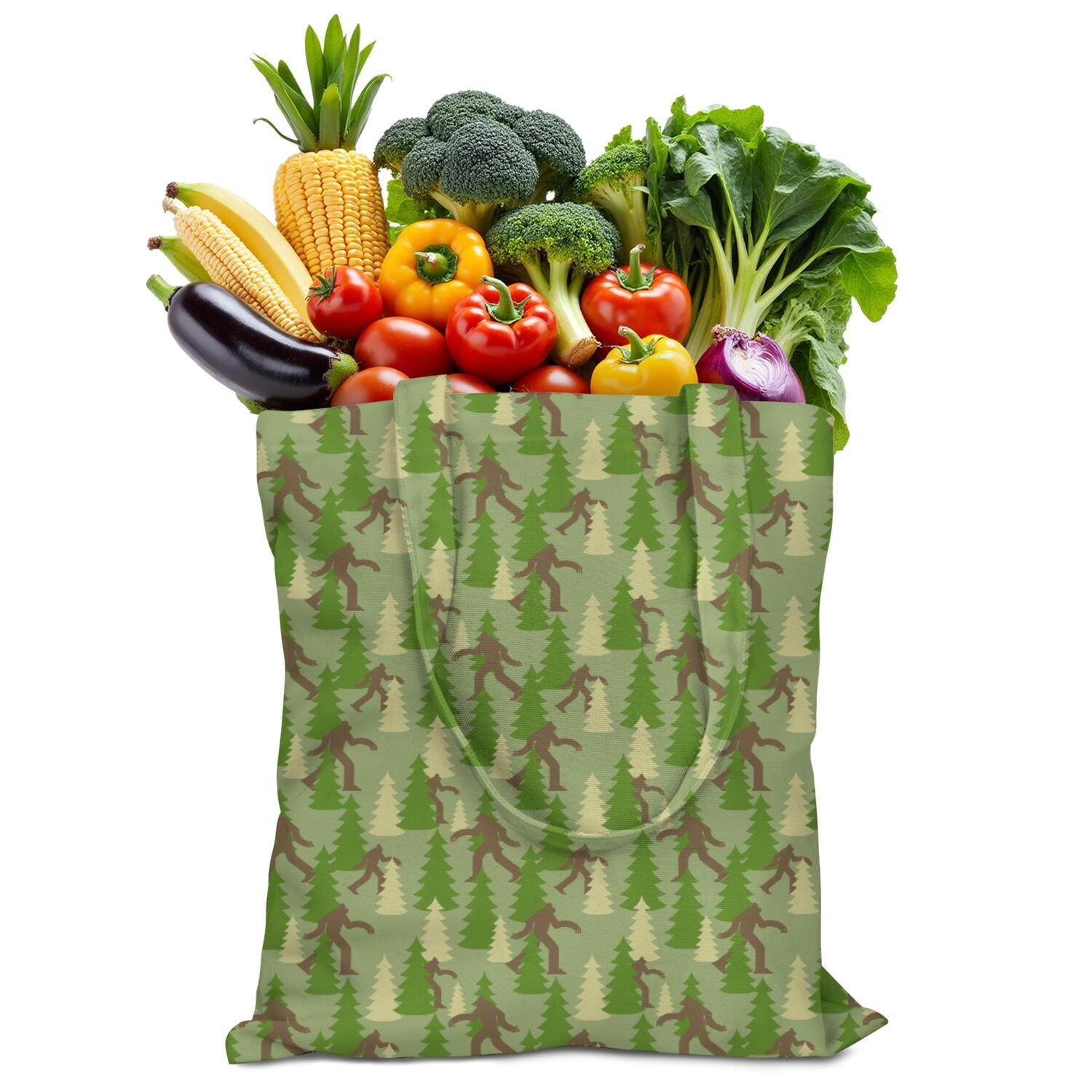 Funny Bigfoot Canvas Tote Bag – Retro Mountain & Forest Hiking Design ...