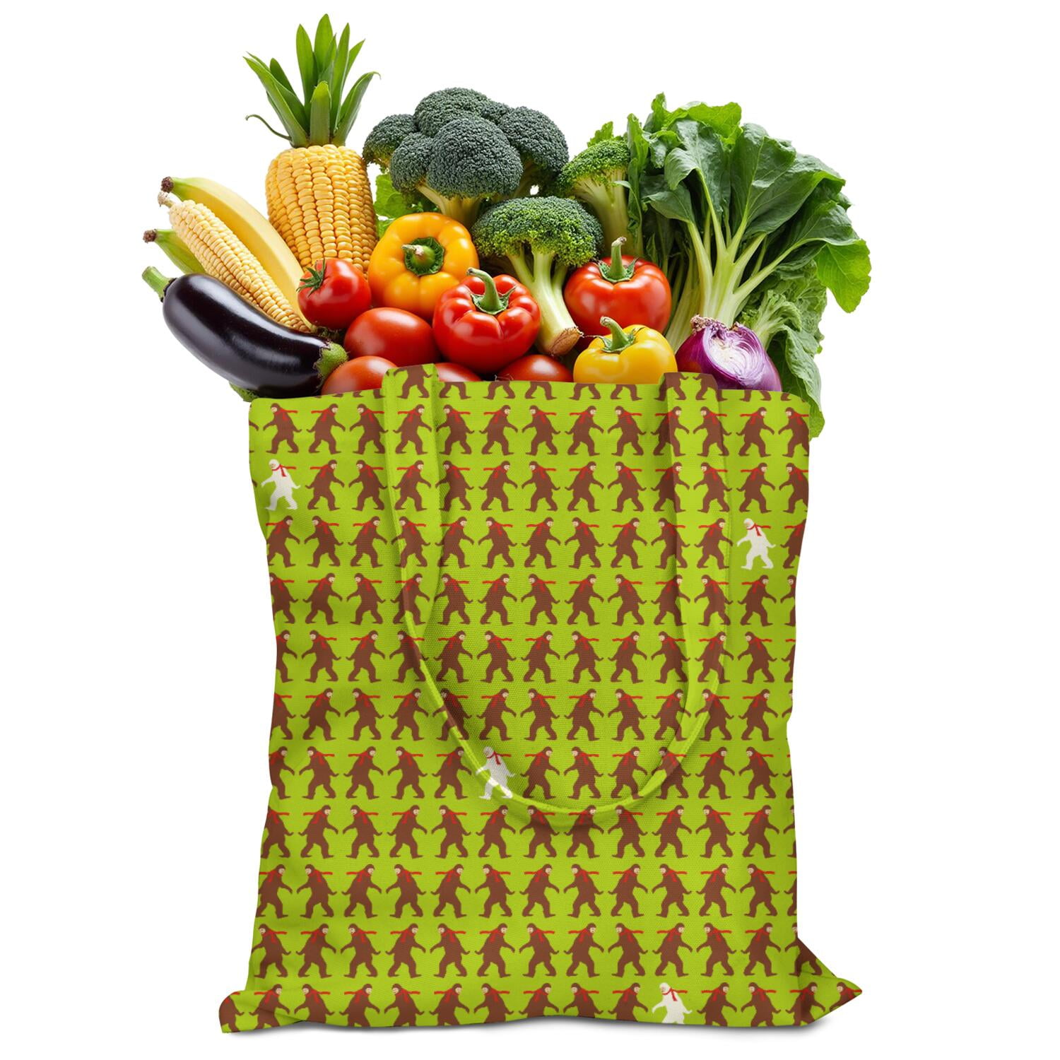 Funny Bigfoot Canvas Tote Bag – Retro Mountain & Forest Hiking Design ...