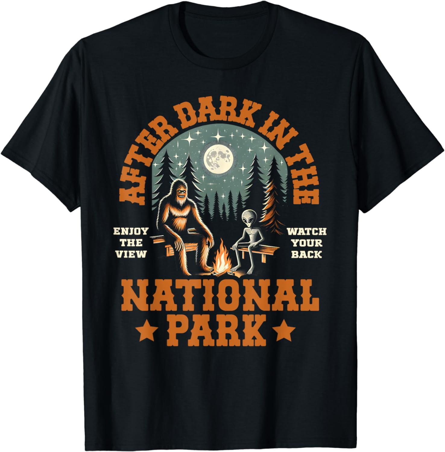 Funny Bigfoot Sasquatch Alien National Park T-Shirt - Walmart.com
