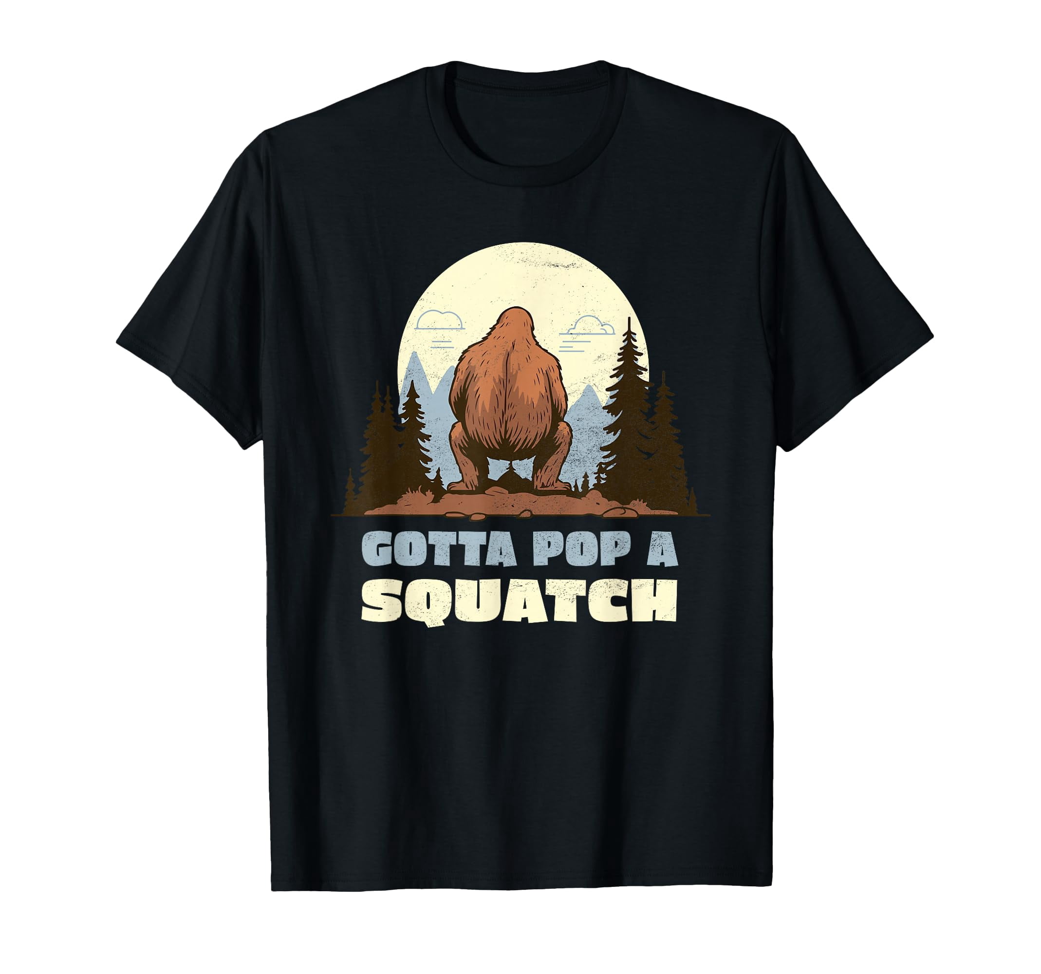 Funny Bigfoot Sasquatch Poop Joke Pun T-Shirt for Humorous Casual Wear ...