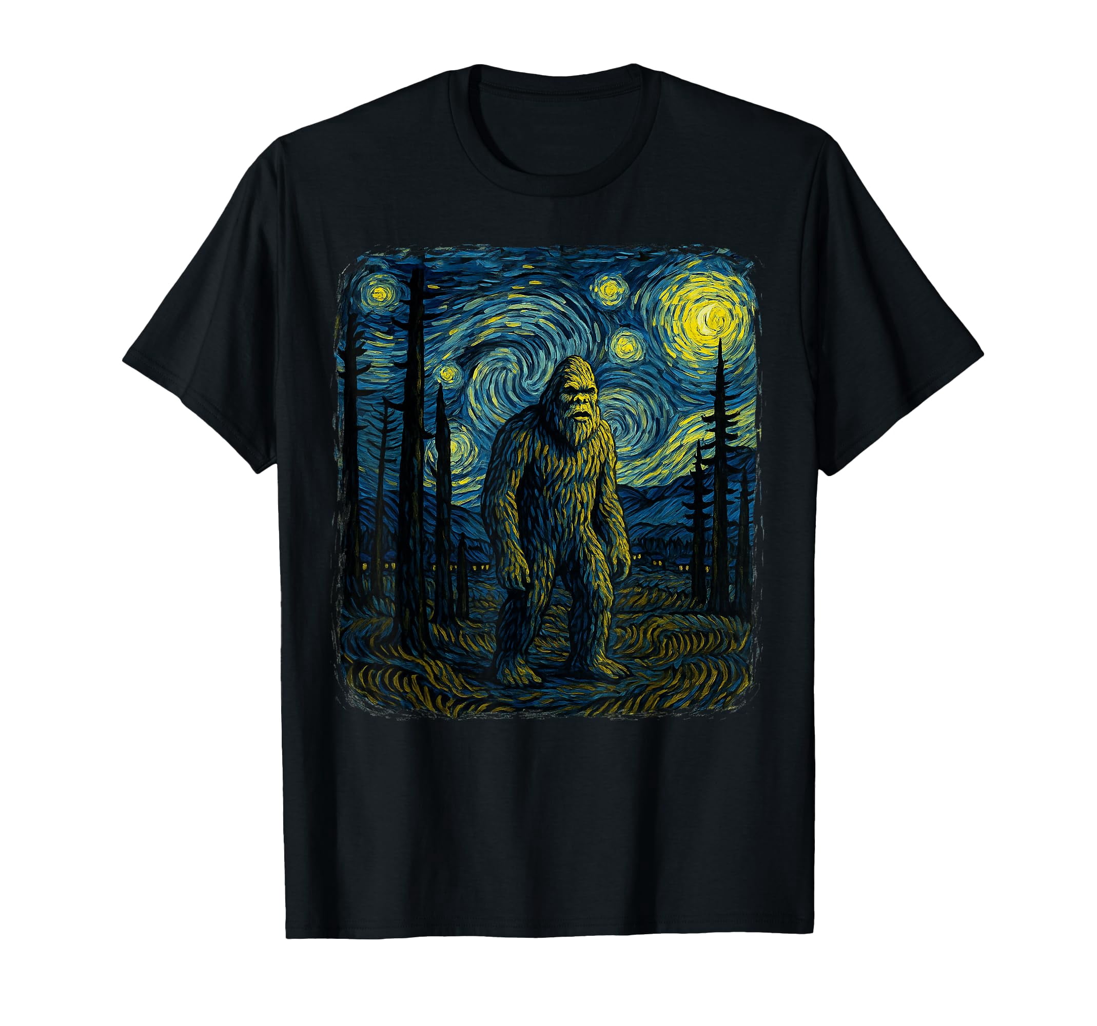 Funny Bigfoot Starry Night T-Shirt for Unique Gift Ideas for Men and ...