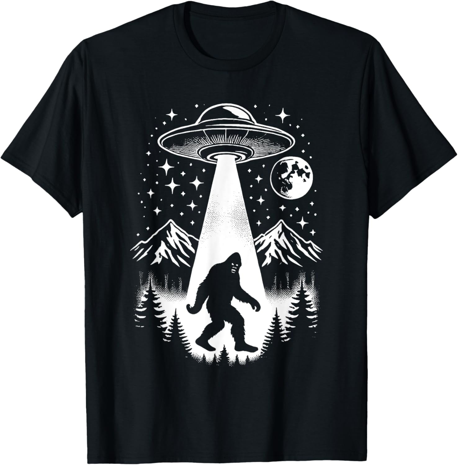 Funny Bigfoot UFO Abduction Sasquatch Alien Extraterrestrial T-Shirt ...