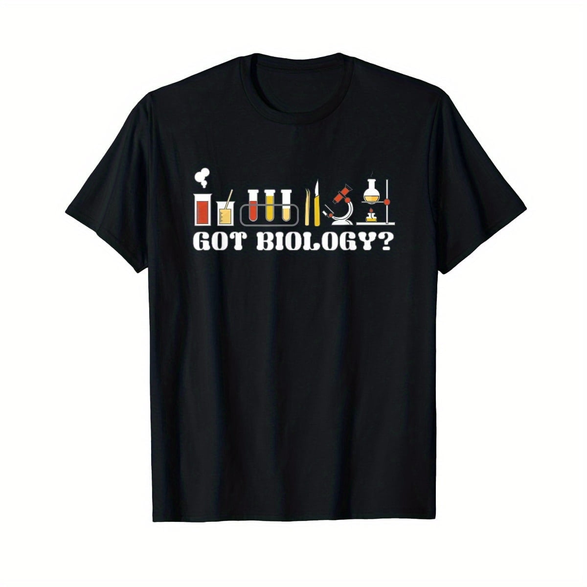 Funny Biology T-Shirt - Science Test Tubes Microscope Tees - Walmart.com