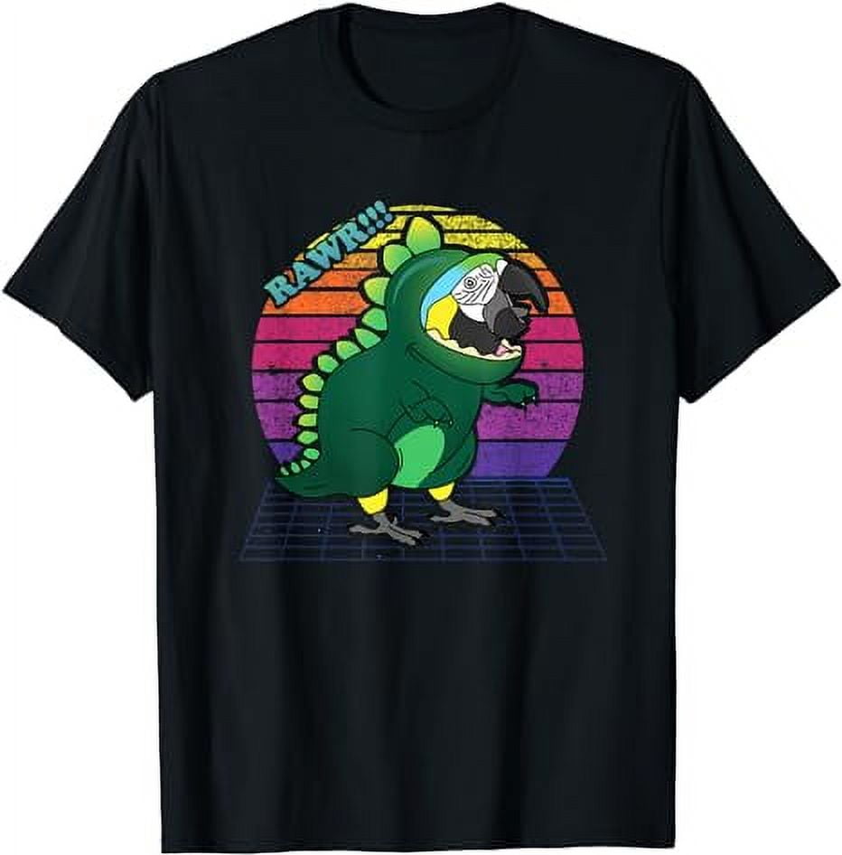 Funny Birb Memes Parrot Aesthetic Vaporwave Macaw Dinosaur T-Shirt ...