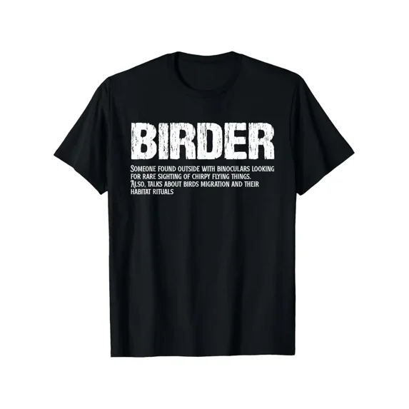 Funny Birder Definition Birdwatching T-Shirt - Lightweight Casual Tee ...