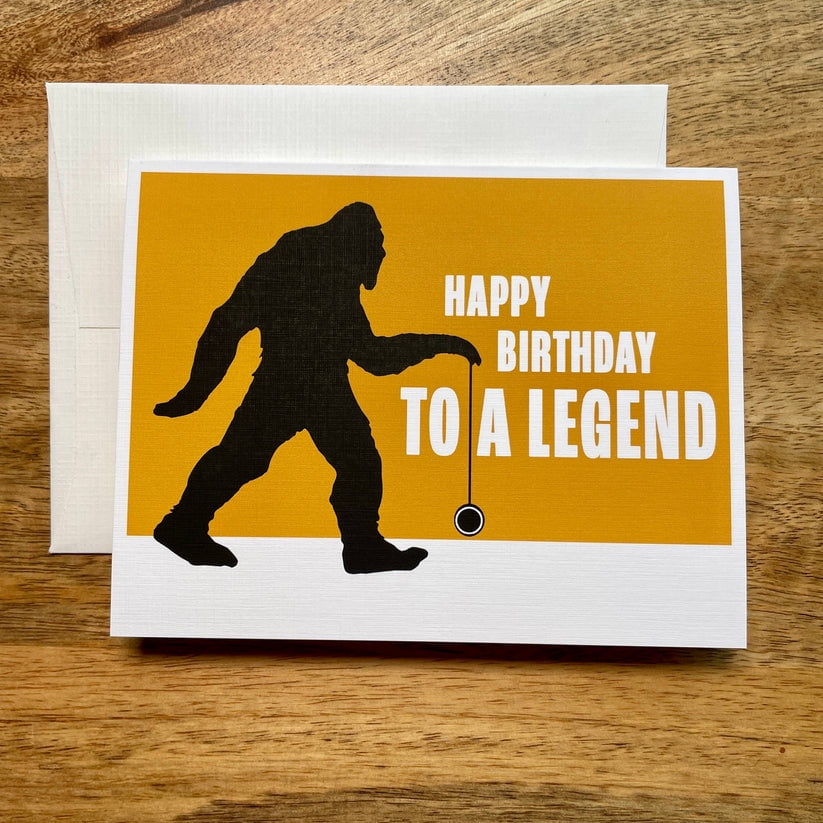 Funny Birthday Card for Bigfoot Lovers – "Happy Birthday to a Legend ...