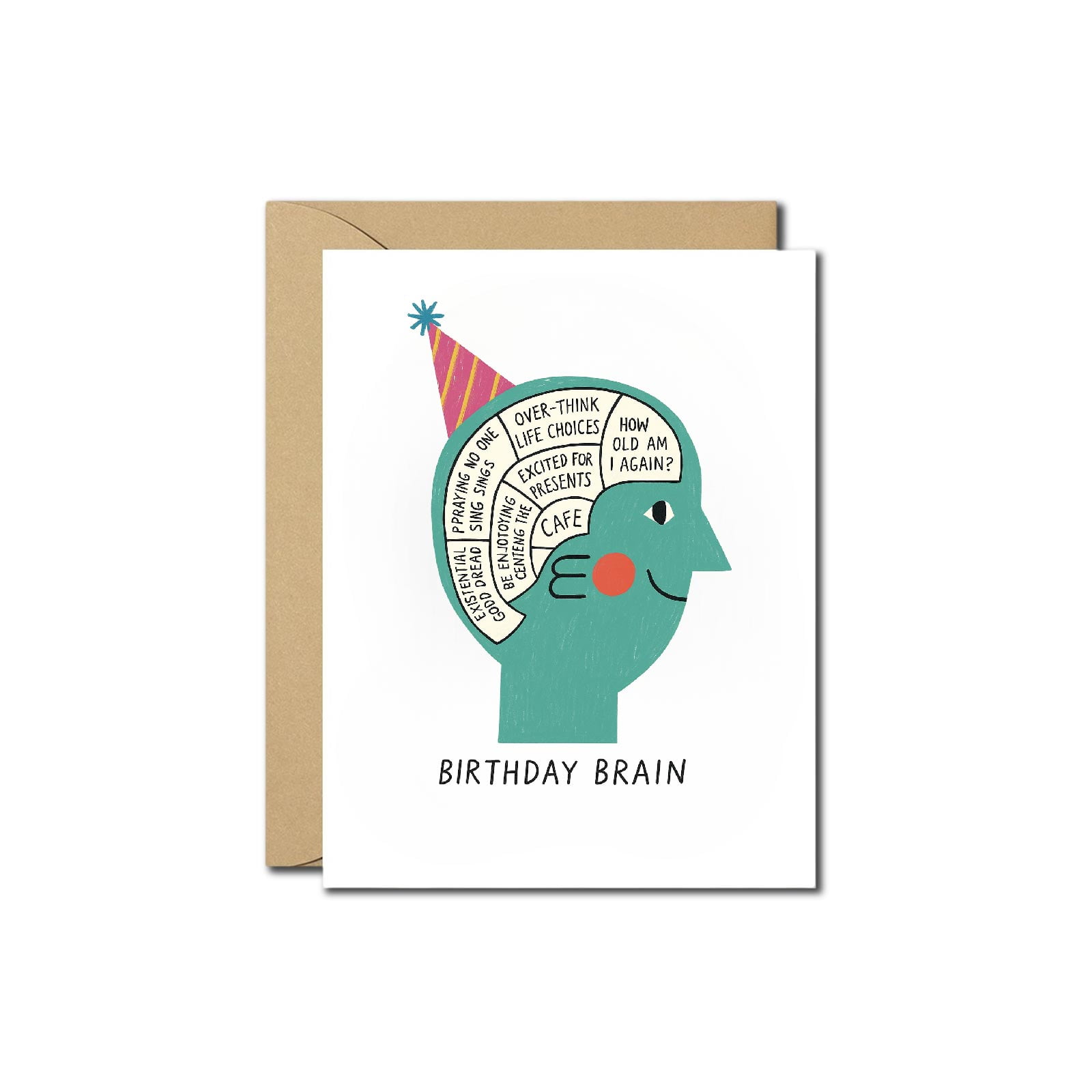Funny Birthday Card – “Birthday Brain” Design – Humor for Overthinkers ...