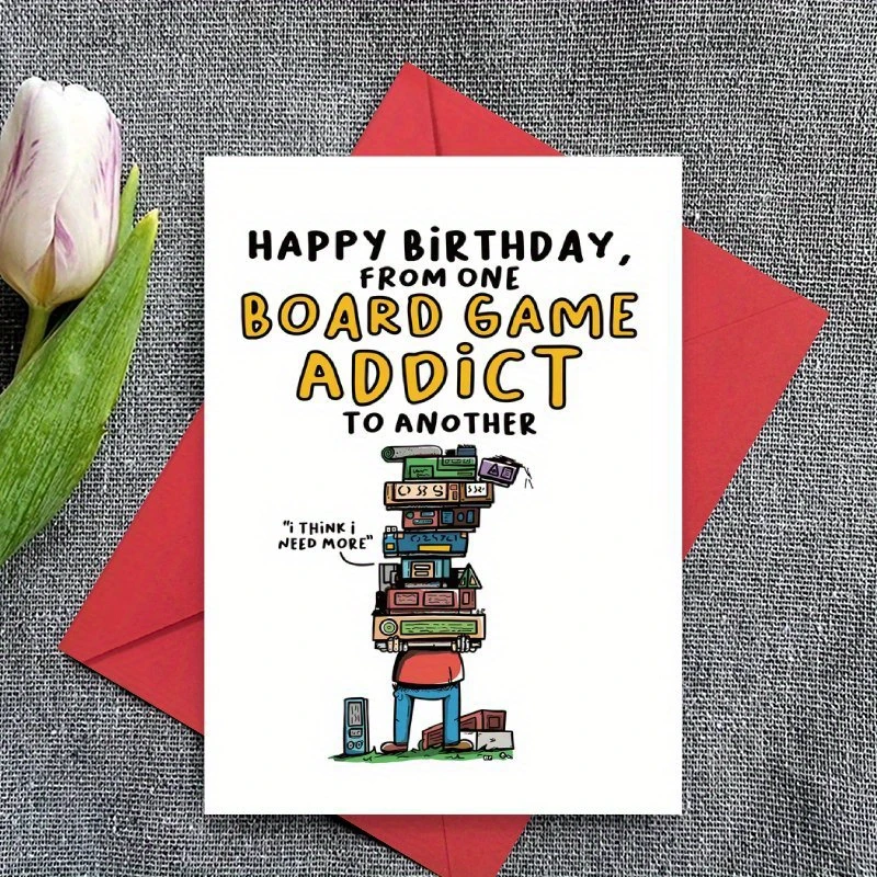 Funny Birthday Card for Board Game Lovers – "From One Board Game Addict ...