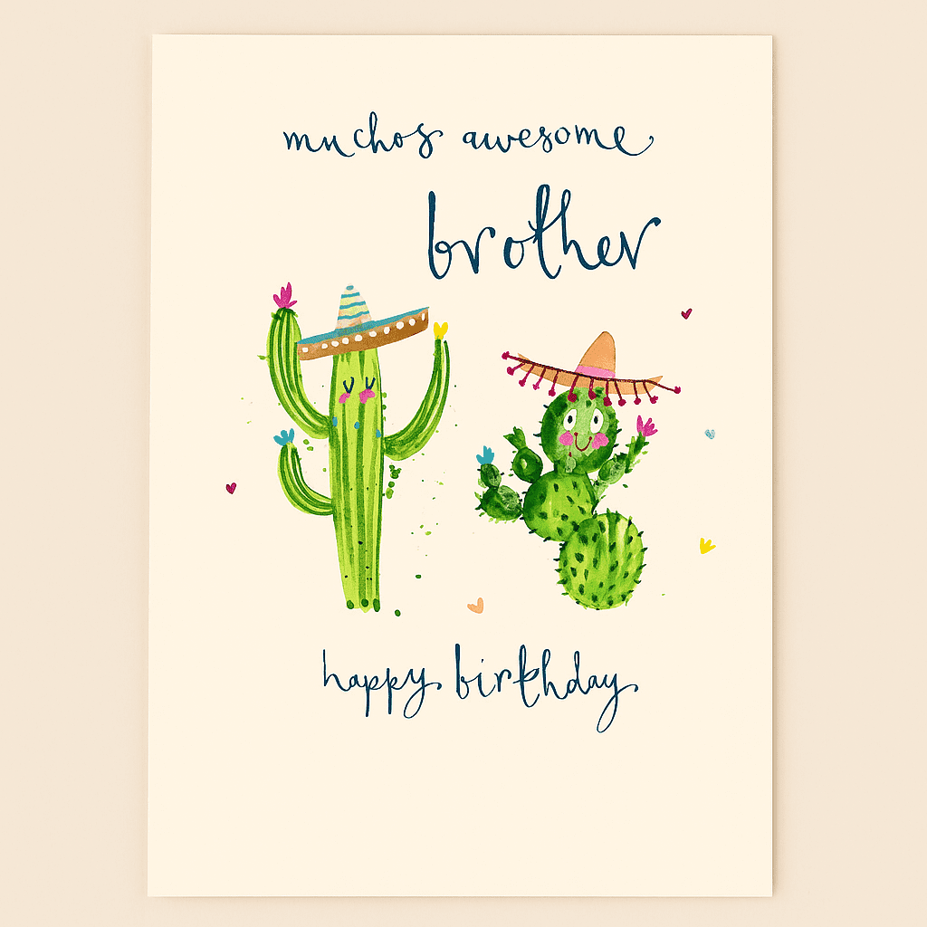 Funny Birthday Card for Brother – “Muchos Awesome Brother” Design with ...