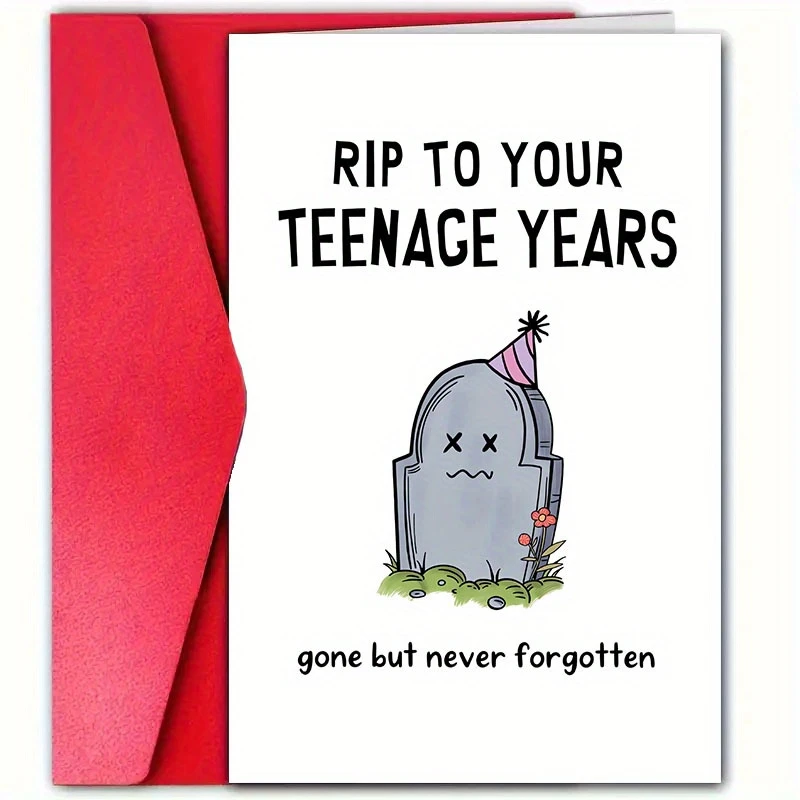 Funny Birthday Card for Turning 20 – "RIP to Your Teenage Years" Design ...