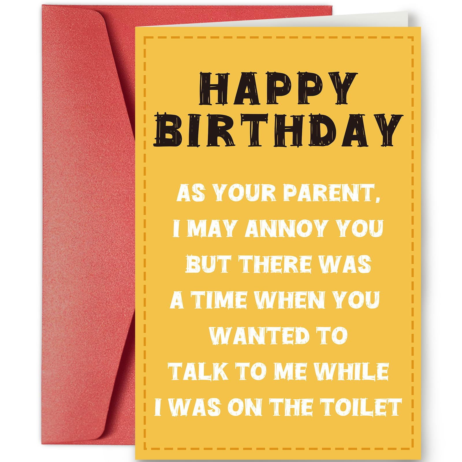 Funny Birthday Card for Parents – Humorous “Annoying Parent” Message ...