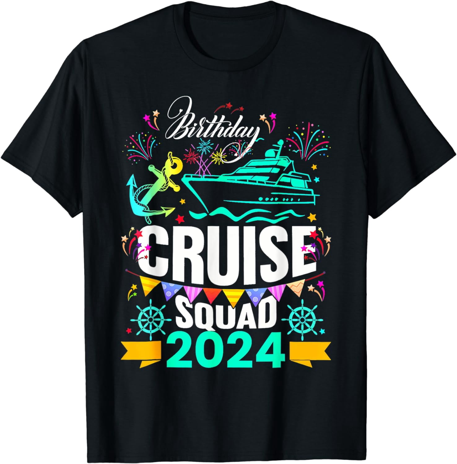 Funny Birthday Cruise Squad 2024 Vacation Party T-Shirt - Walmart.com