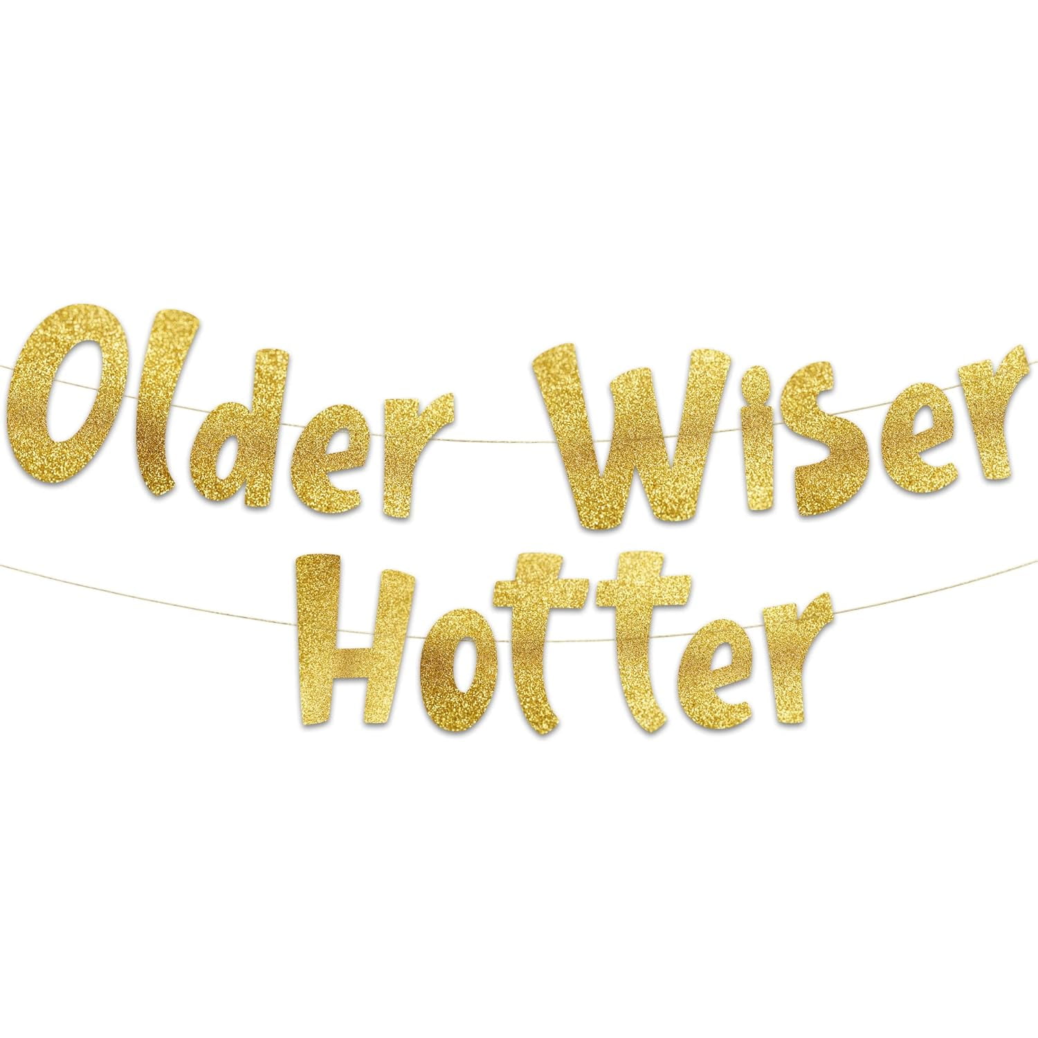 Funny Birthday Gold Glitter Banner – Happy Womens and Men Birthday ...