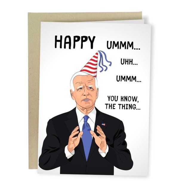 Funny Birthday Greeting Card Featuring a Confused Character - Blank ...