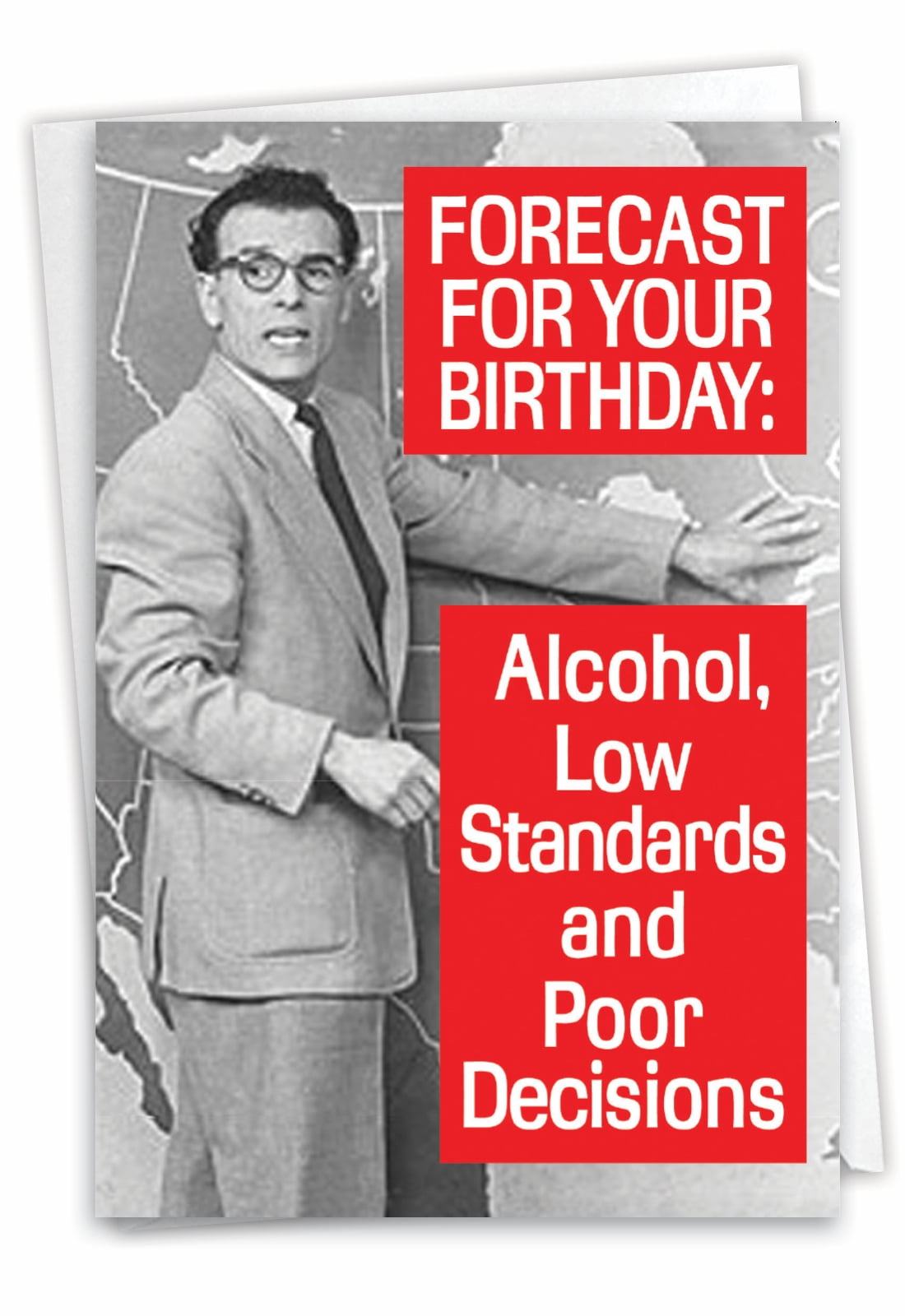 Funny Birthday Greeting Card with 5 x 7 Inch Envelope (1 Card) Bday ...